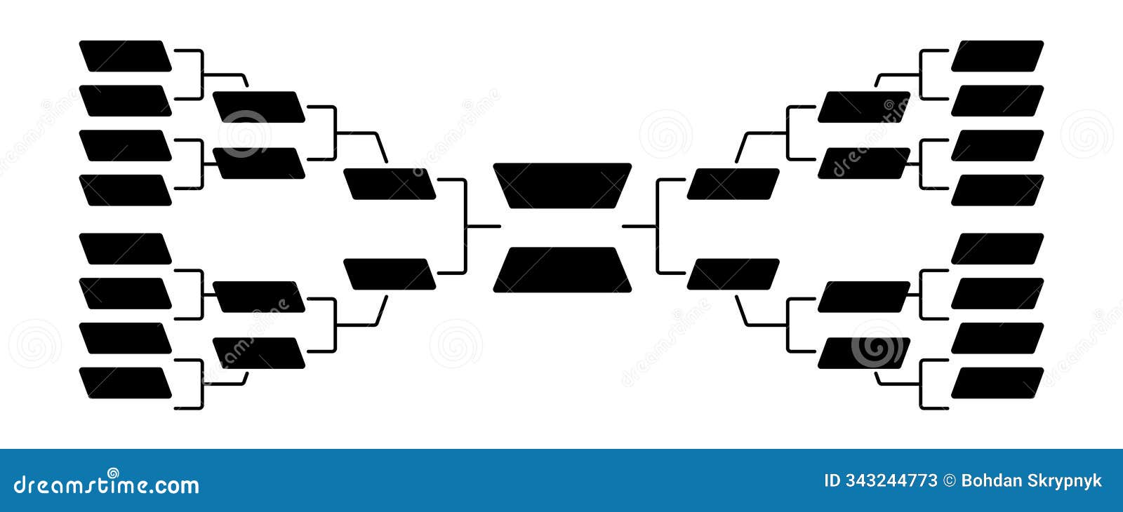 Black Tournament Chart Structure in Minimalistic Style. Stock ...