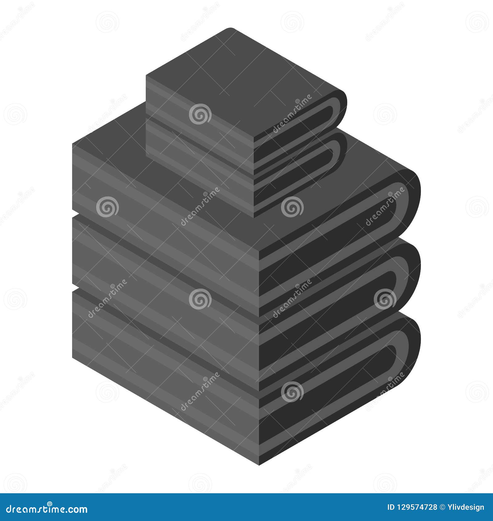 Black Towel Stack Icon, Isometric Style Stock Vector - Illustration of ...