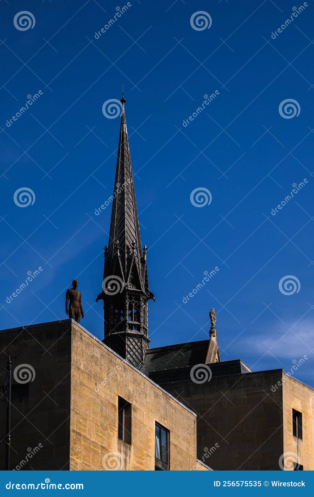 Black Tower on the Roof of the Exeter College with a Clear Sky in the ...