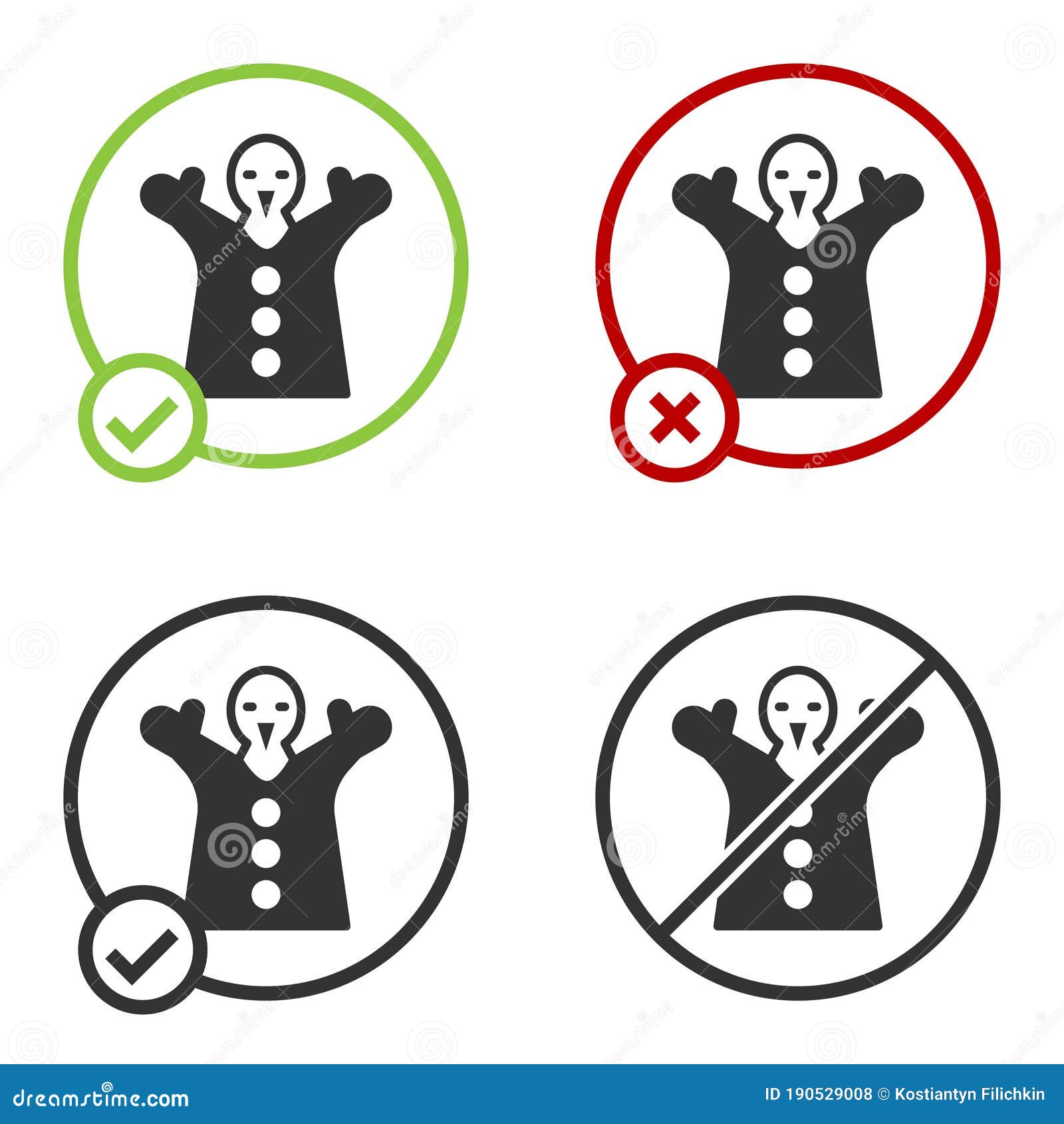 Black Toy Puppet Doll On Hand Icon Isolated On Transparent Background ...