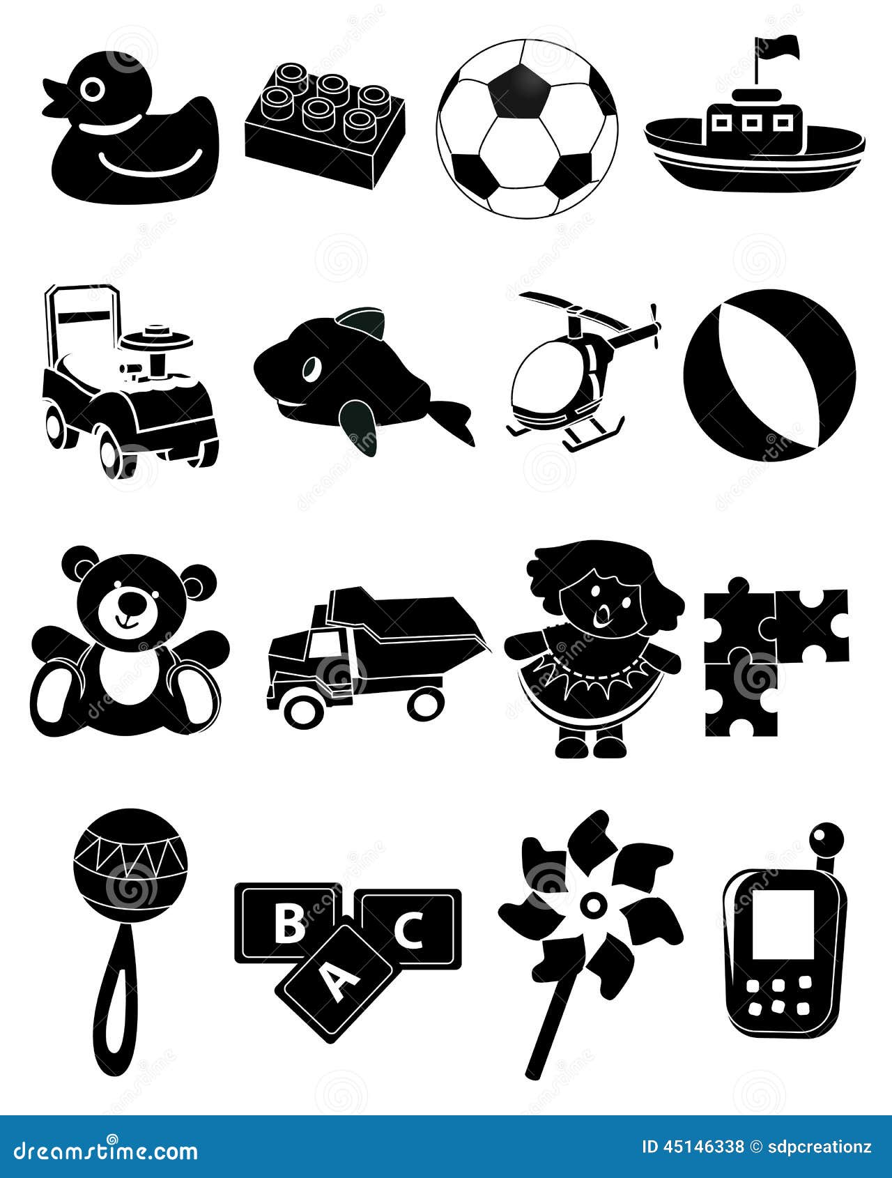 Toys Clipart Black And White