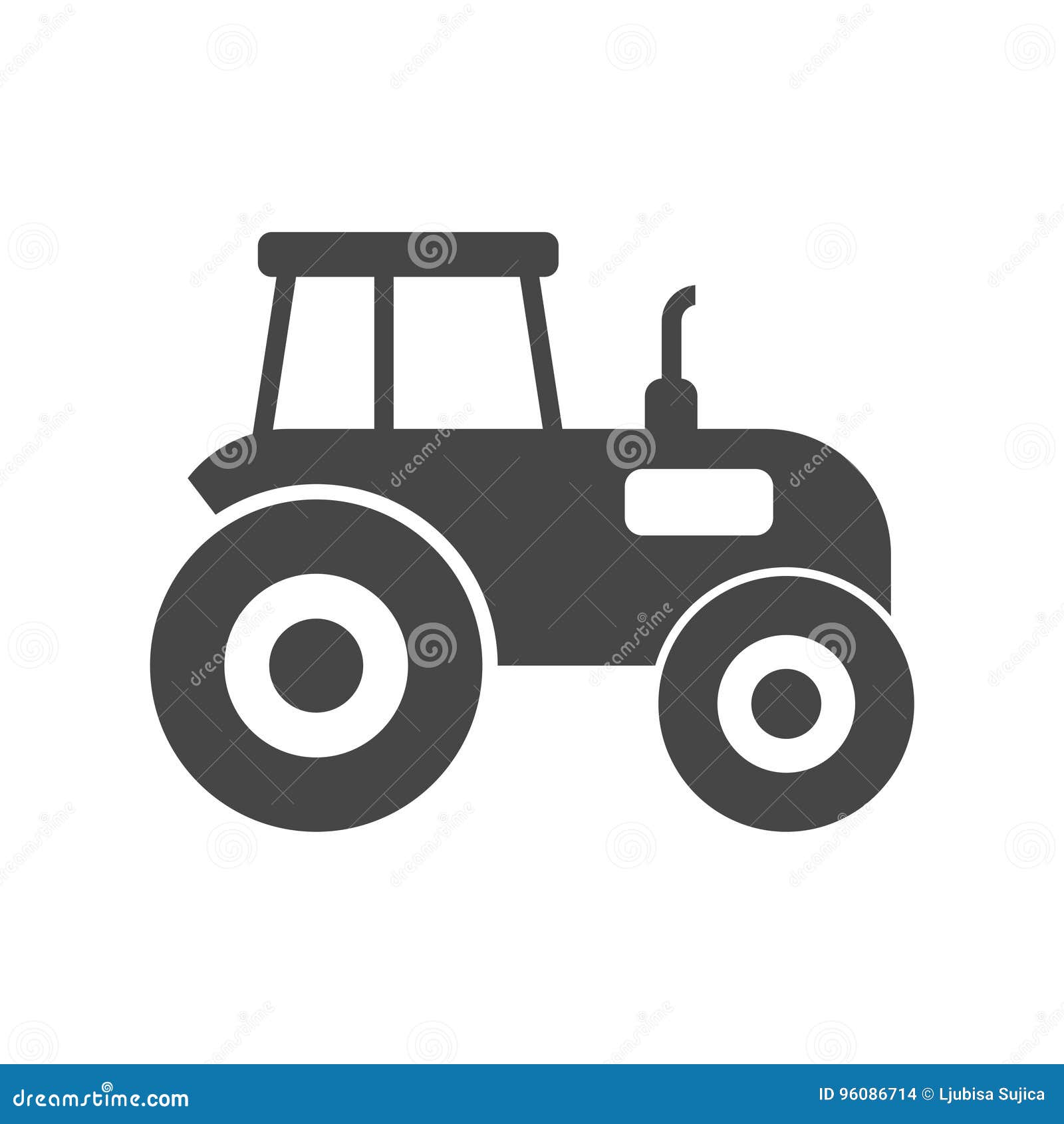 Black Tractor Icon on White Background Stock Vector - Illustration of ...