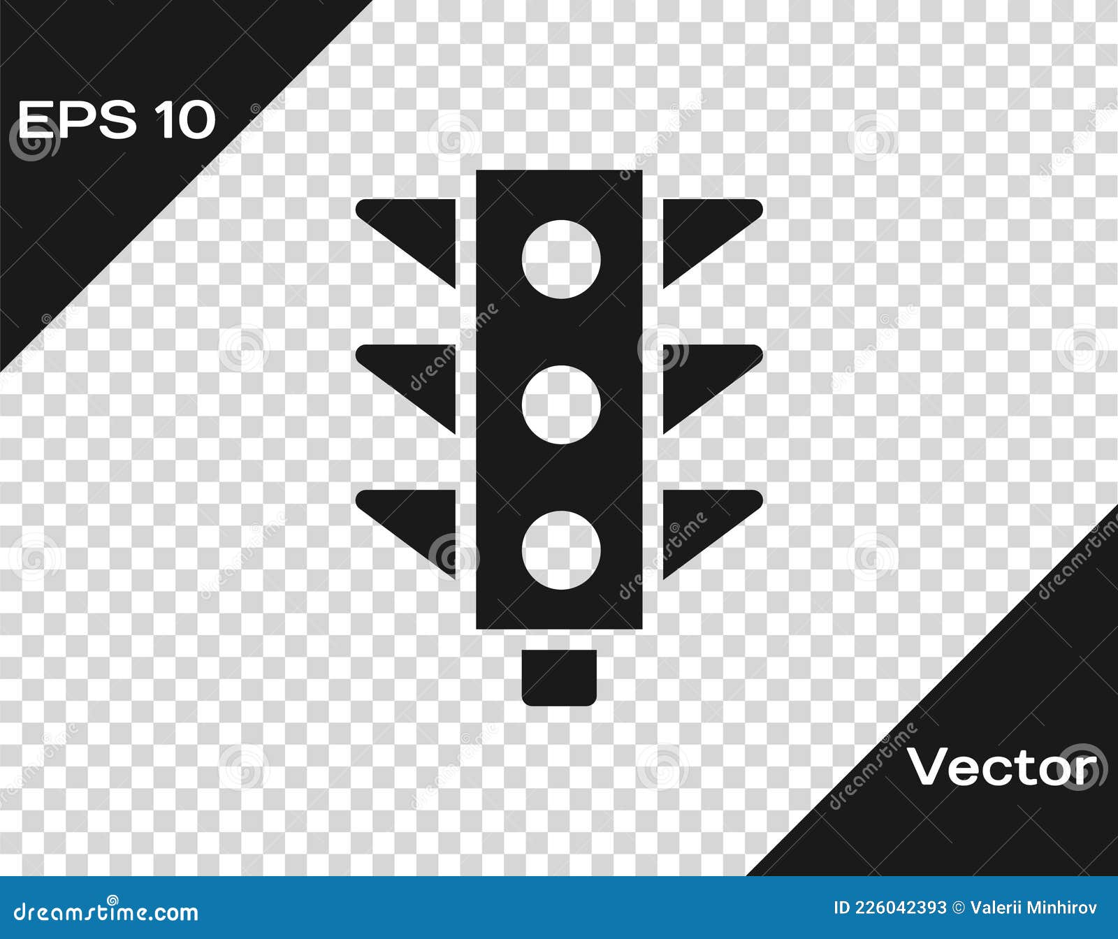 Black Traffic Light Icon Isolated on Transparent Background. Vector ...
