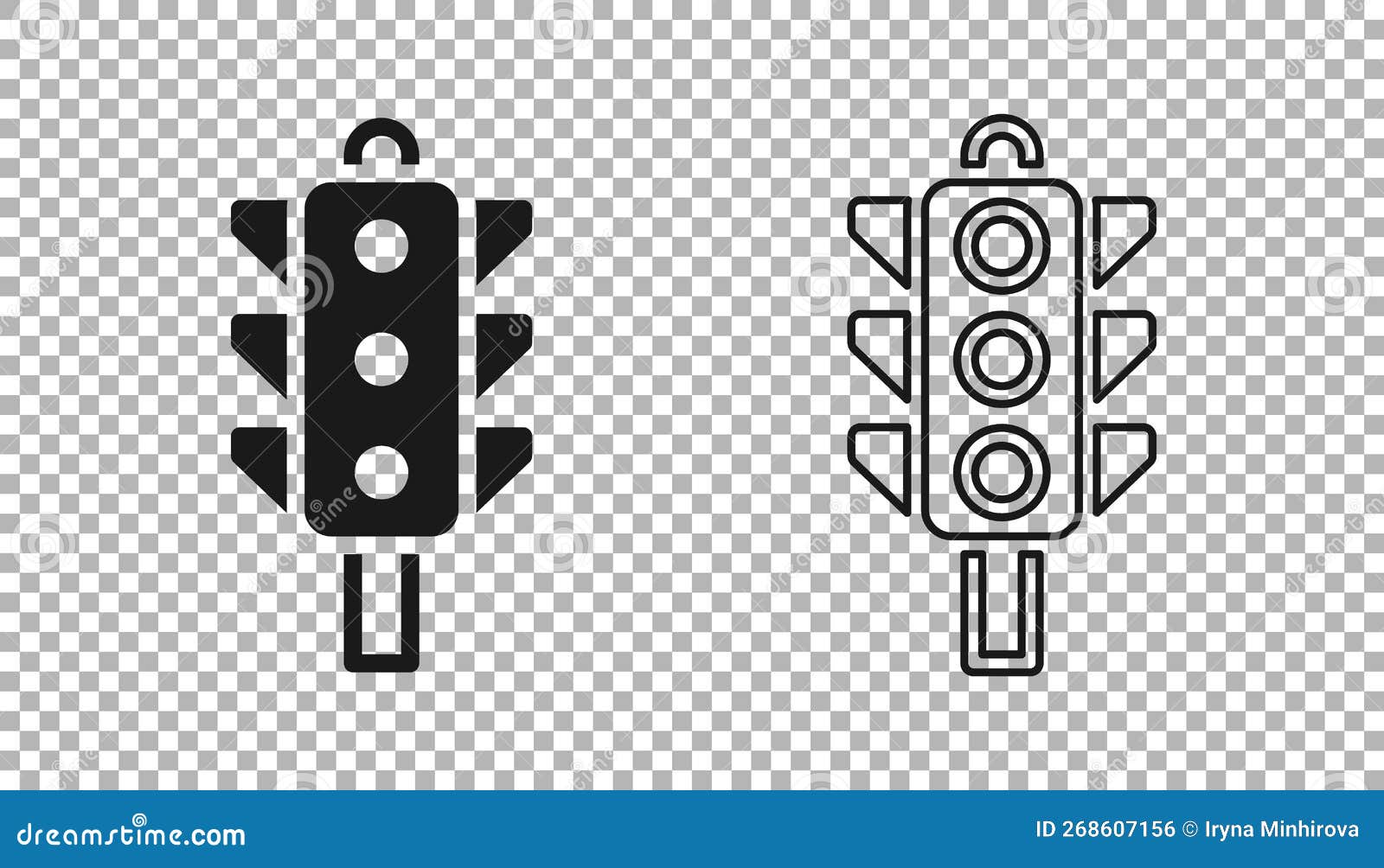 Black Traffic Light Icon Isolated on Transparent Background. Vector ...