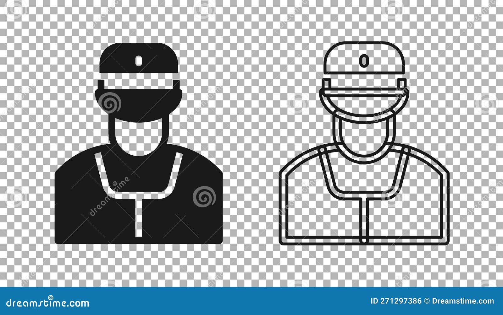 Black Train Conductor Icon Isolated on Transparent Background. Vector ...