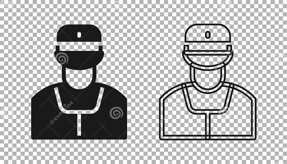 Black Train Conductor Icon Isolated on Transparent Background. Vector ...