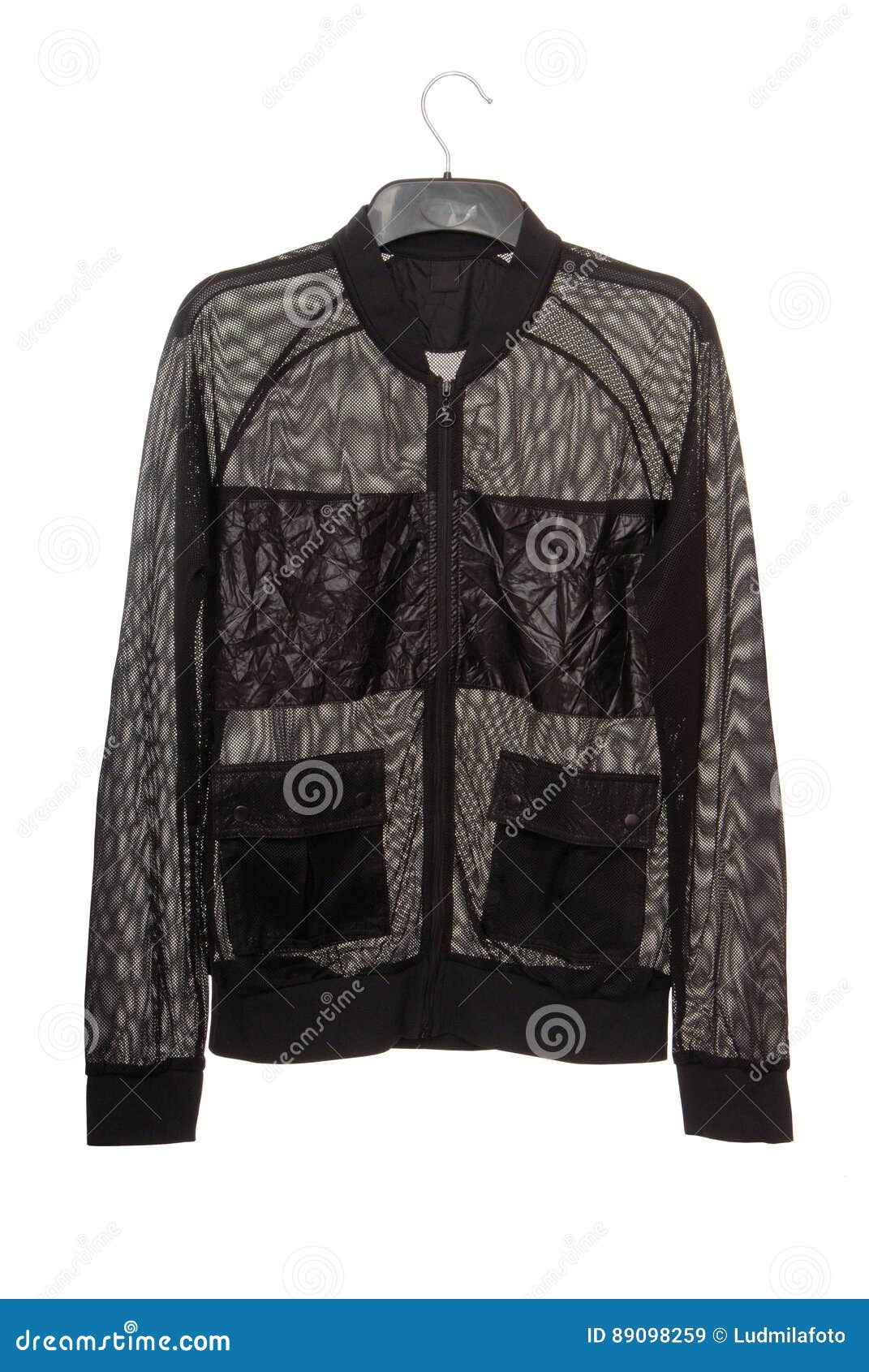 Black Transparent Jacket is Made is of Mesh Stock Image - Image of ...