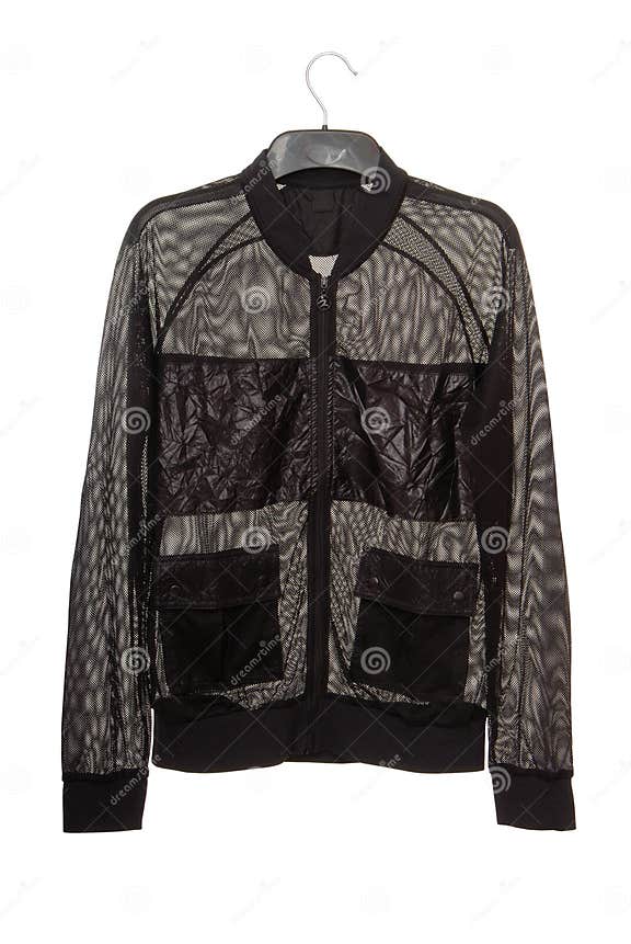 Black Transparent Jacket is Made is of Mesh Stock Image - Image of ...