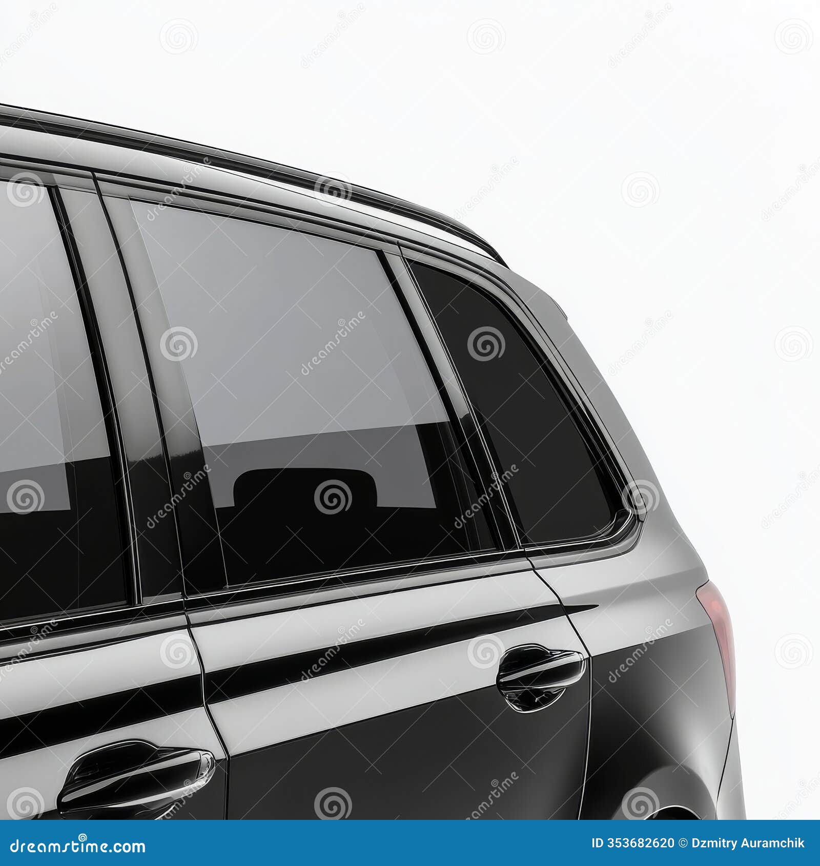 A Black, Transparent Wind Deflector with a Hinge, Positioned on a White ...