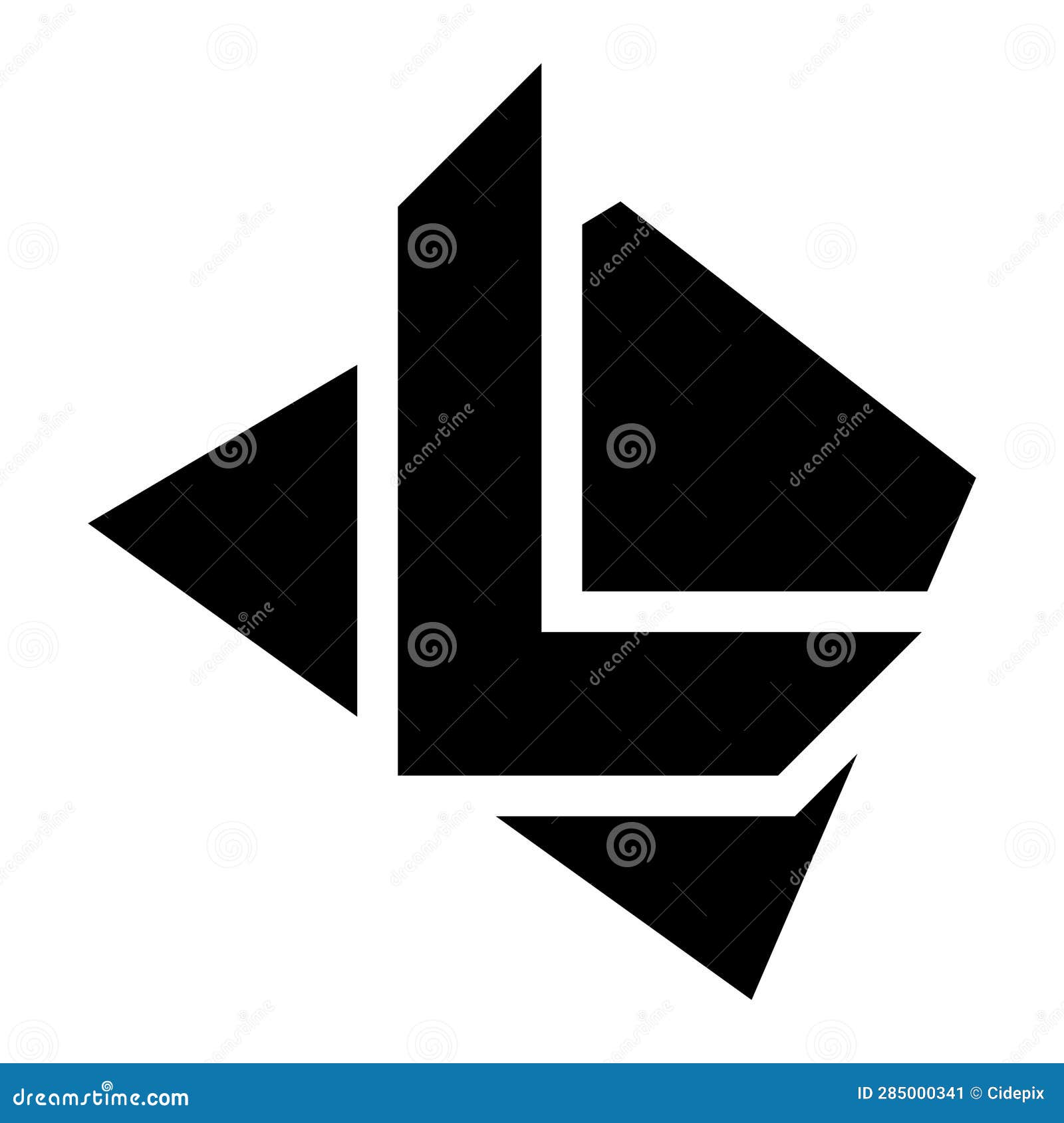 Black Trapezium Shaped Letter L Icon Stock Vector - Illustration of ...