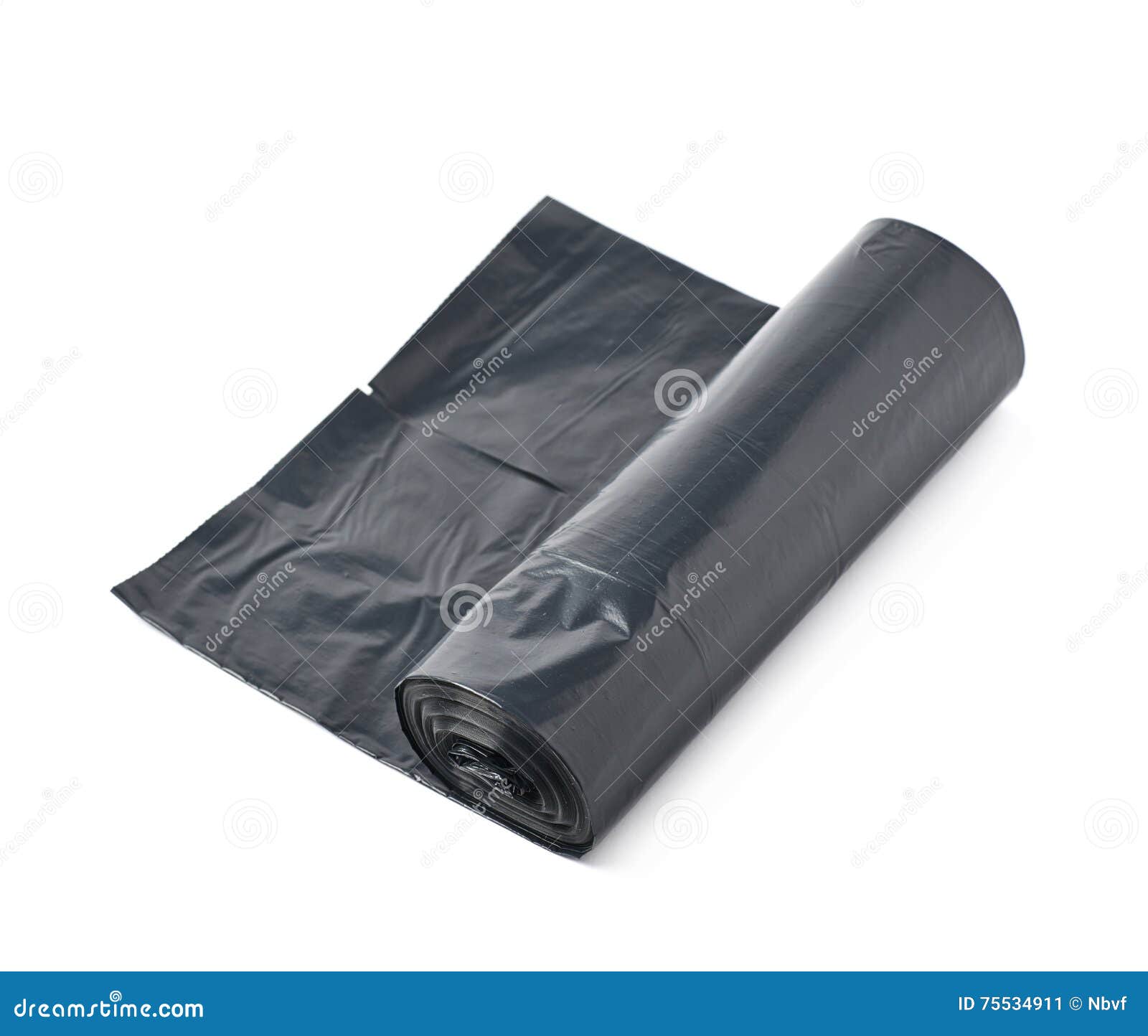 Black Trash Bag Roll Isolated Stock Image - Image of isolated, ecology ...
