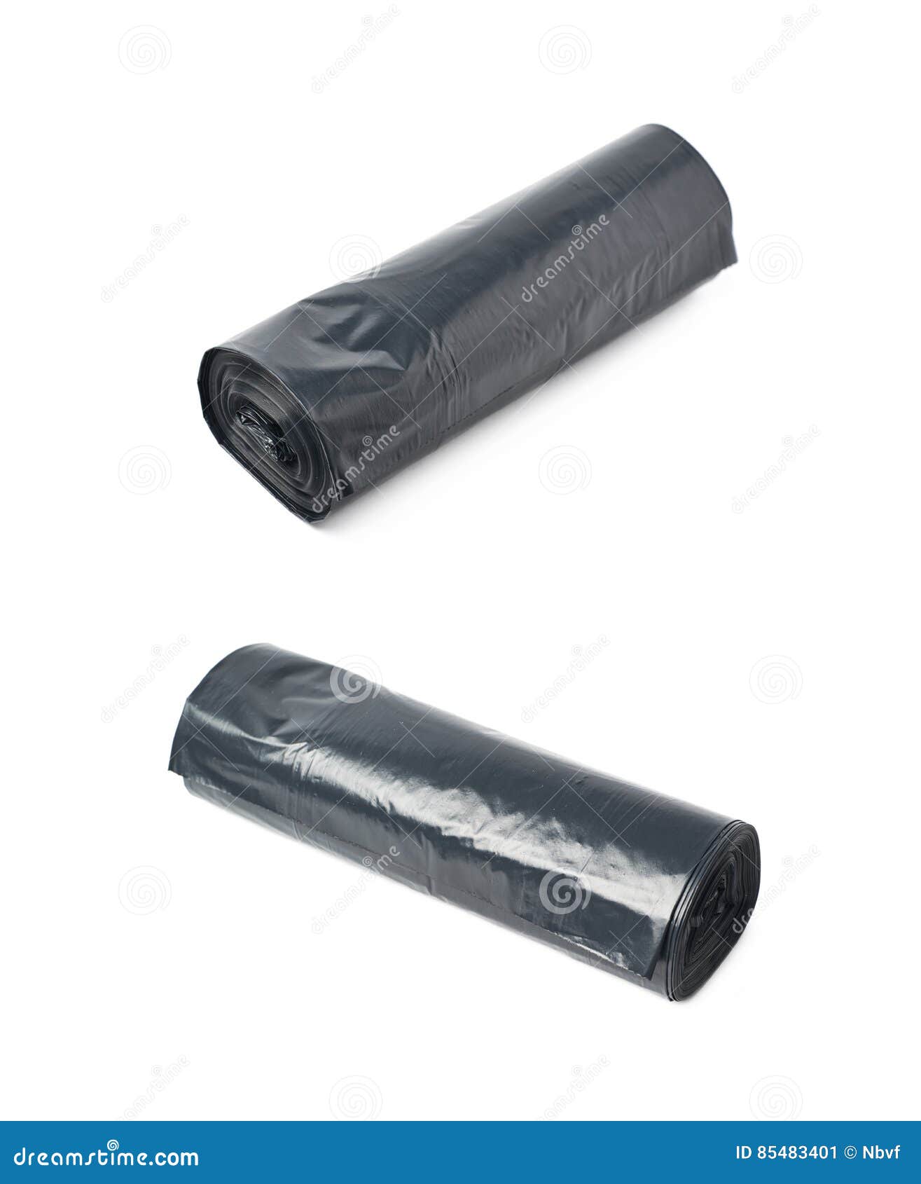 Black Trash Bag Roll Isolated Stock Image - Image of recycle, container ...