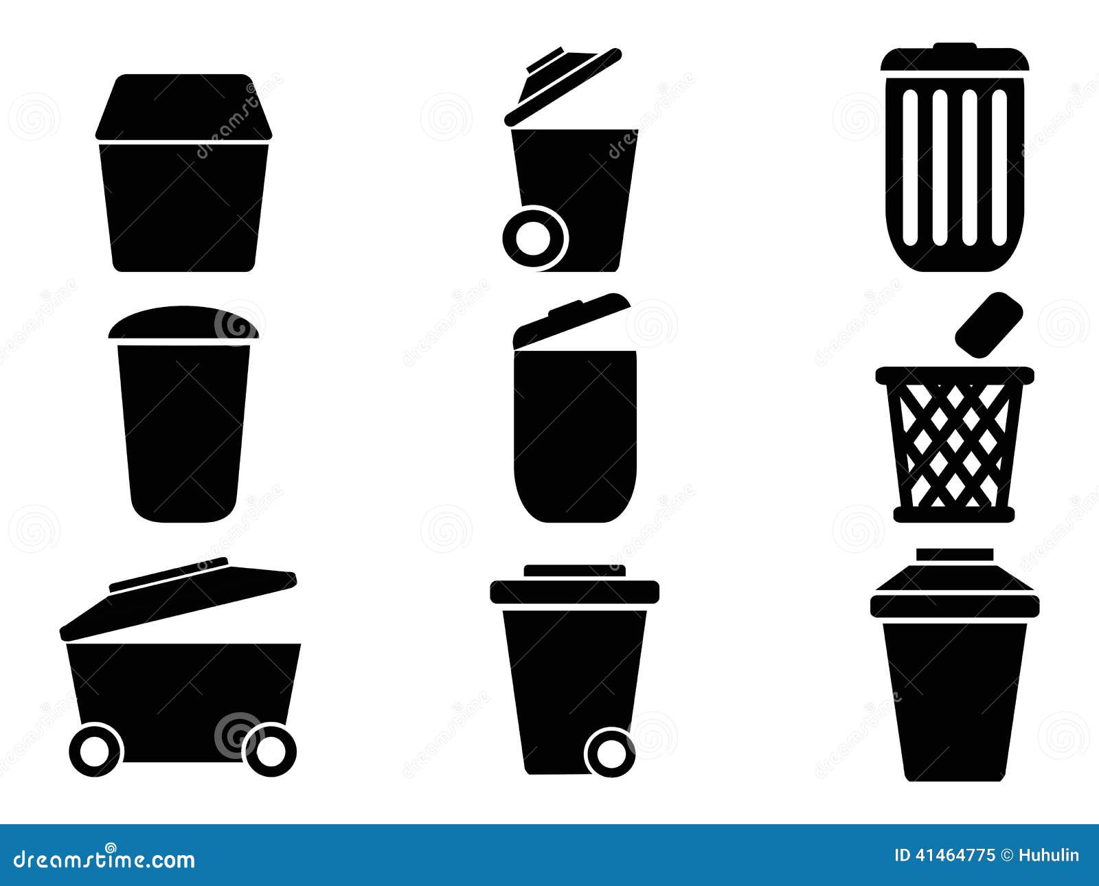 Black Trash can icons stock vector. Illustration of environment - 41464775