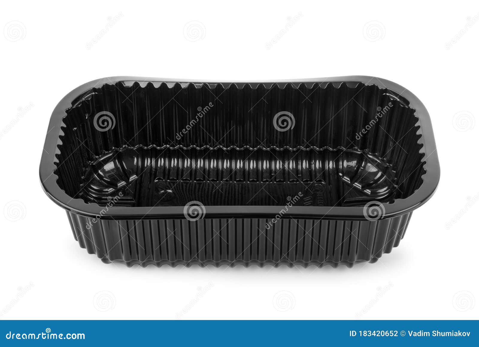 Black Tray of Thick Plastic for Different Purposes Stock Photo - Image ...