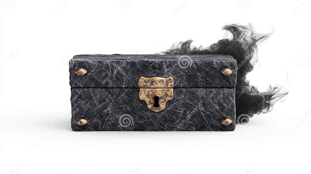 Black Treasure Box with Smoke Effect Stock Illustration - Illustration ...