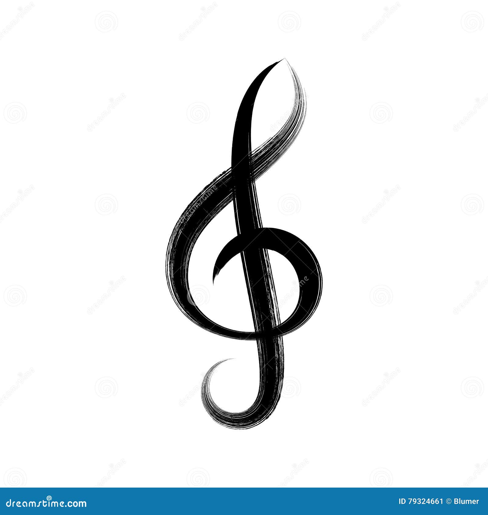 Black treble clef icon stock vector. Illustration of compose - 79324661