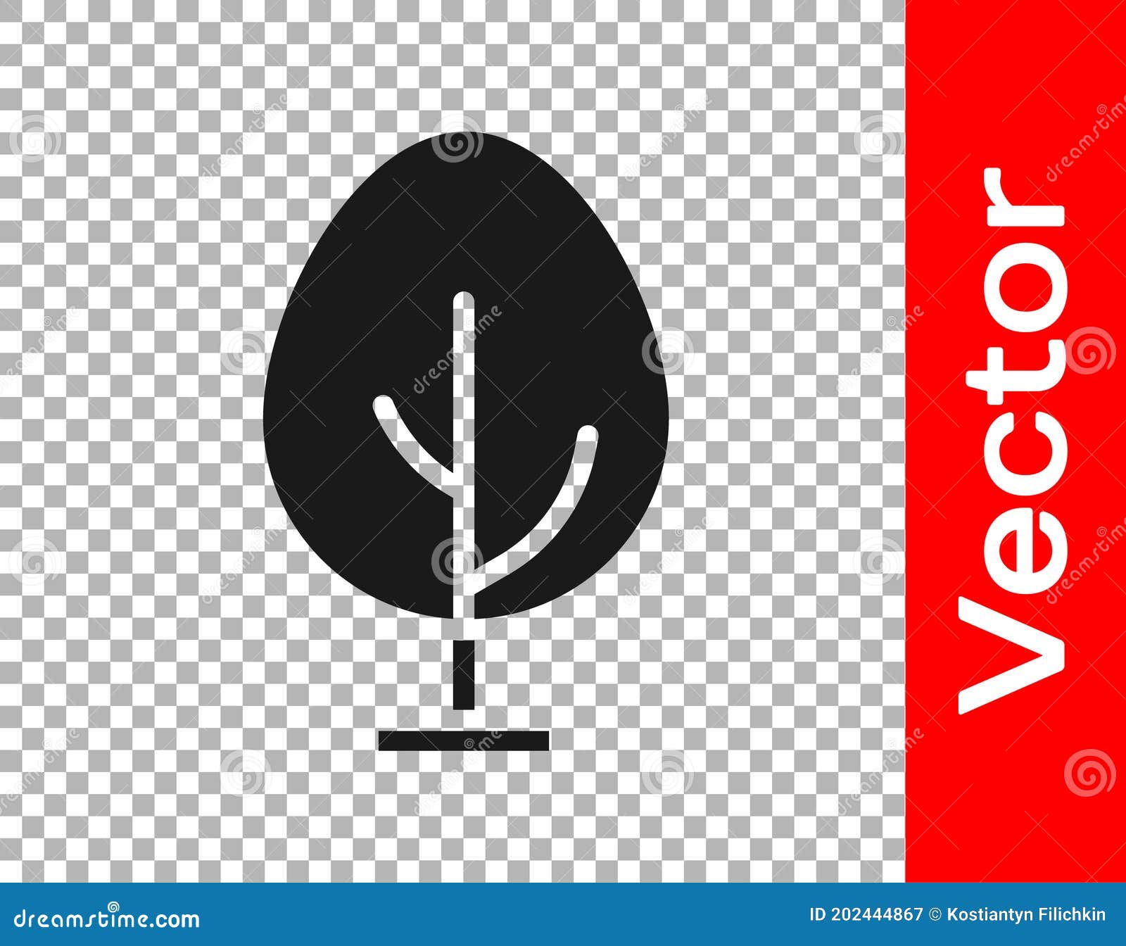 Black Tree Icon Isolated on Transparent Background. Forest Symbol Stock ...