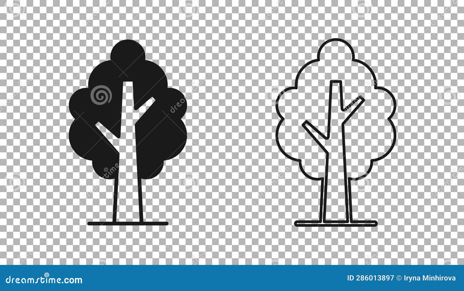 Black Tree Icon Isolated on Transparent Background. Forest Symbol Stock ...