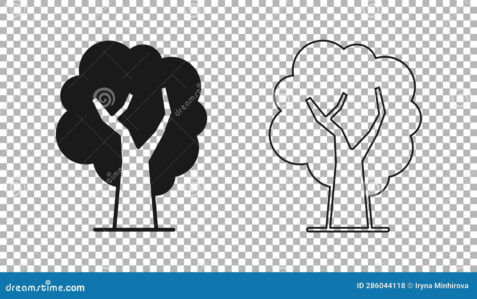 Black Tree Icon Isolated on Transparent Background. Forest Symbol Stock ...