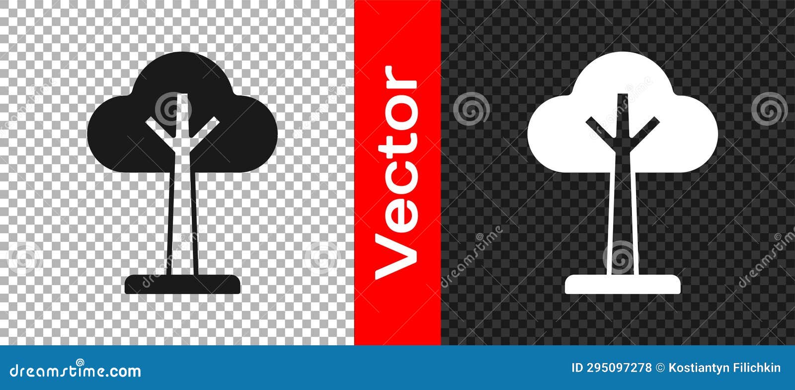 Black Tree Icon Isolated on Transparent Background. Forest Symbol Stock ...