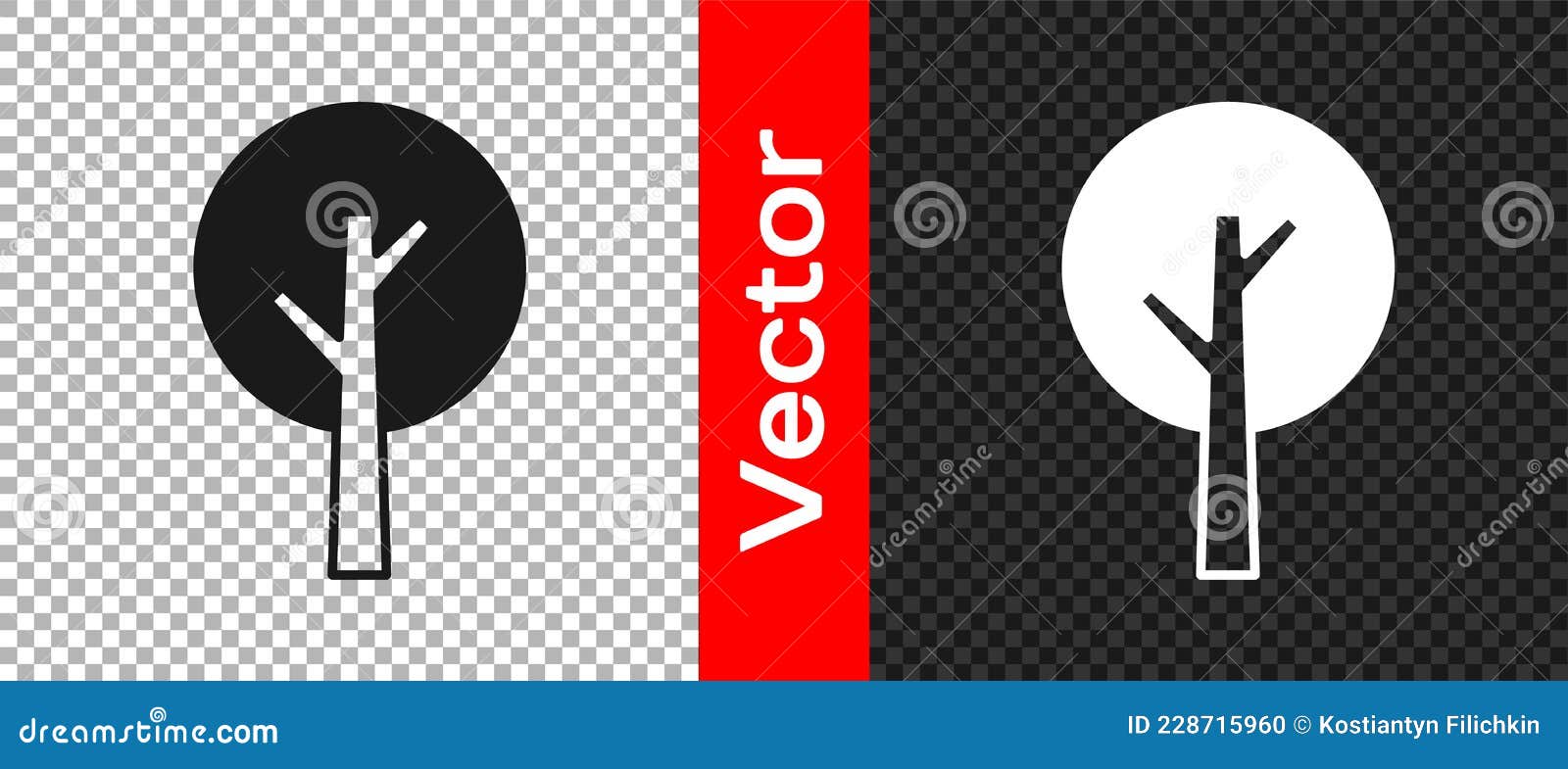 Black Tree Icon Isolated on Transparent Background. Forest Symbol Stock ...