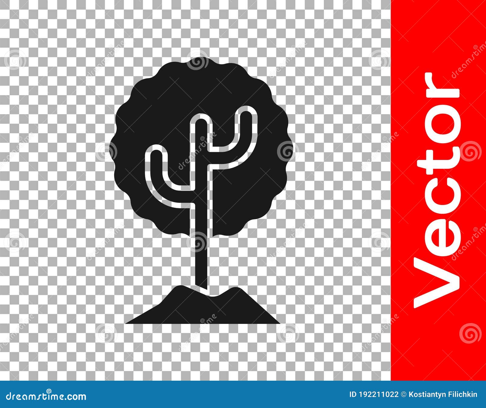 Black Tree Icon Isolated on Transparent Background. Forest Symbol Stock ...