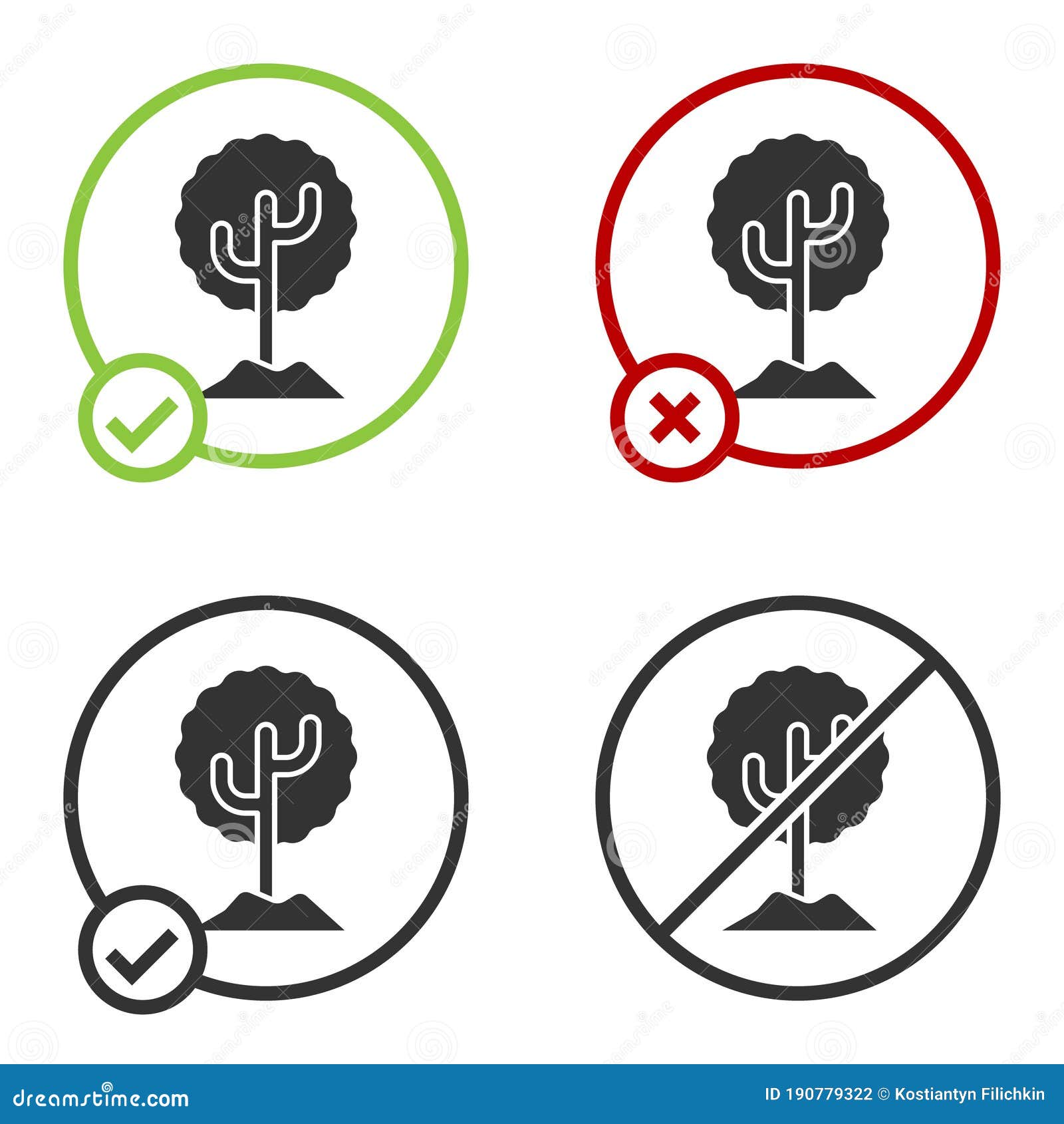 Black Tree Icon Isolated on White Background. Forest Symbol. Circle ...