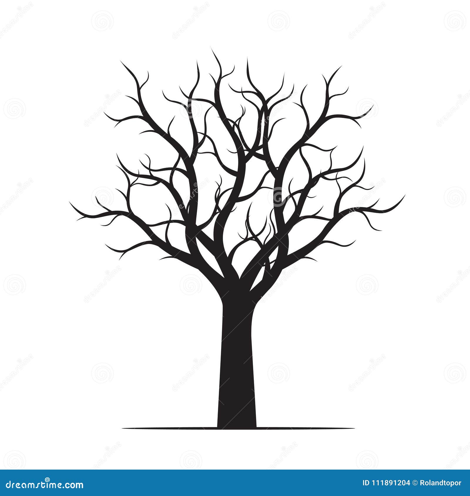Black Tree without Leaves. Vector Illustration. Stock Illustration ...