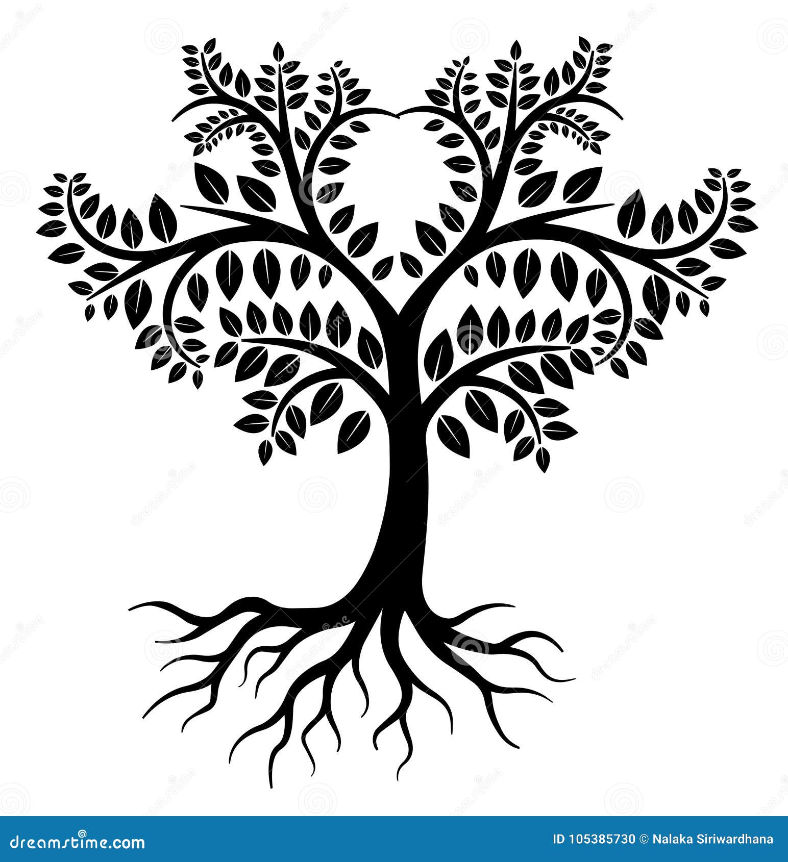 Black Tree Logo stock vector. Illustration of friendly - 105385730