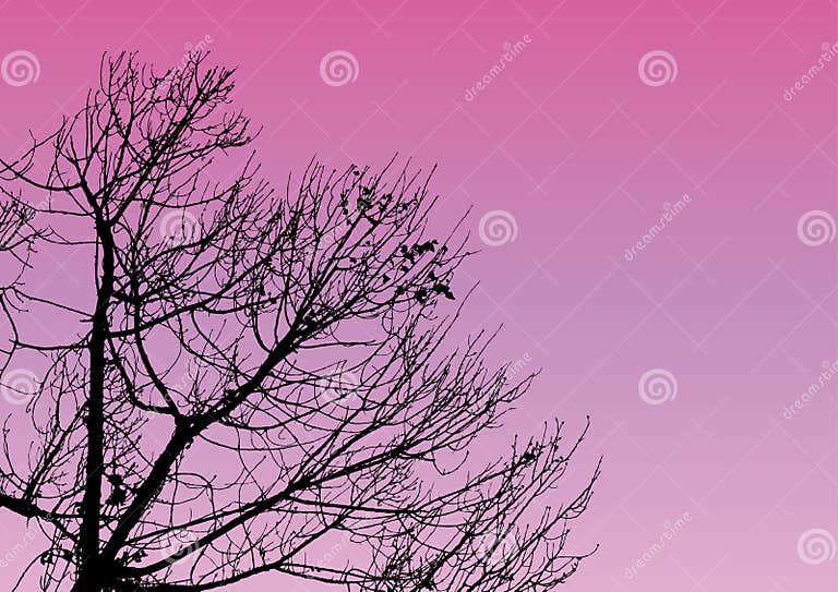 Black Tree with Purple Background Stock Vector - Illustration of ...