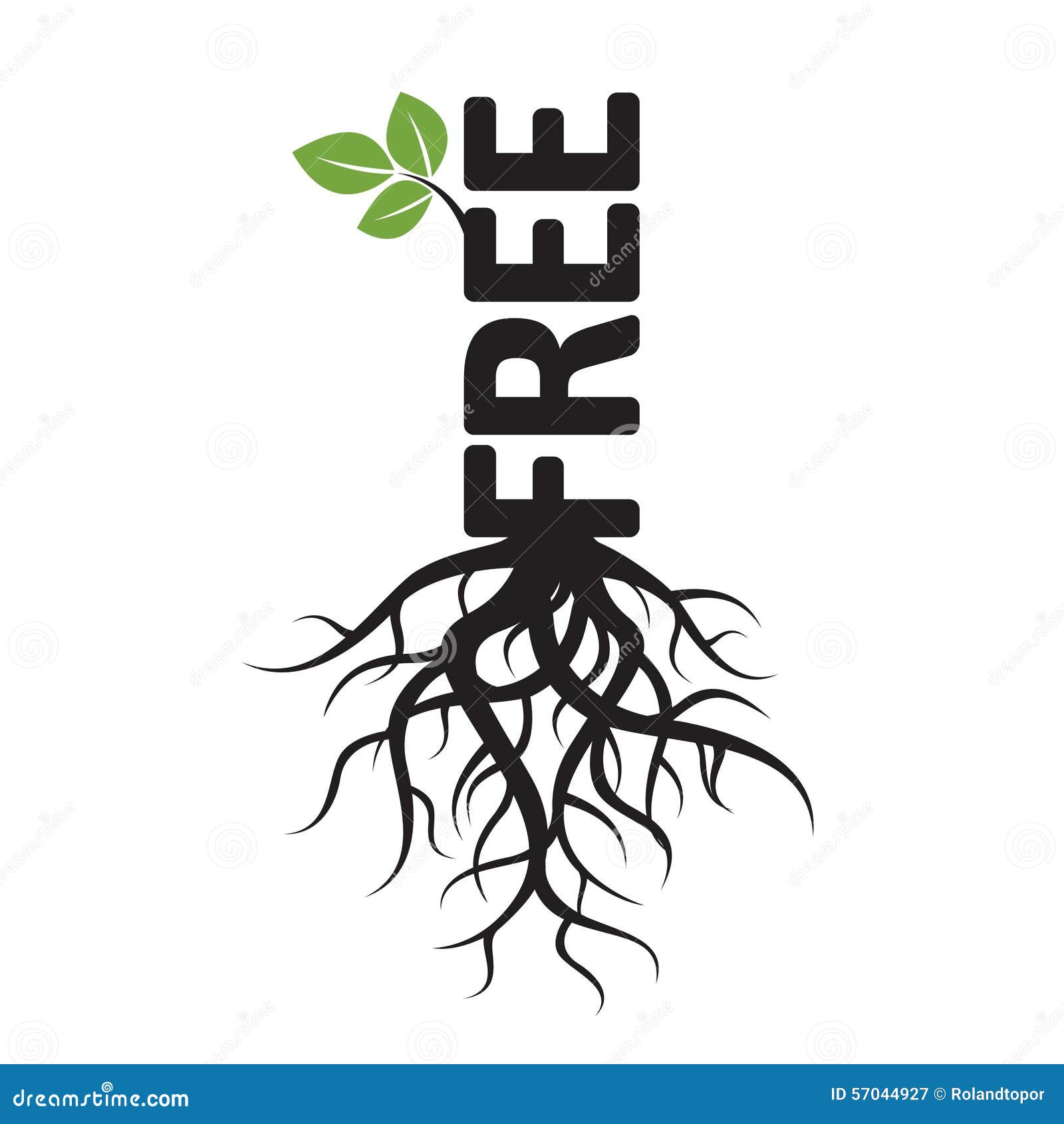 Black Tree, Roots And Text FREE Stock Illustration - Image: 57044927