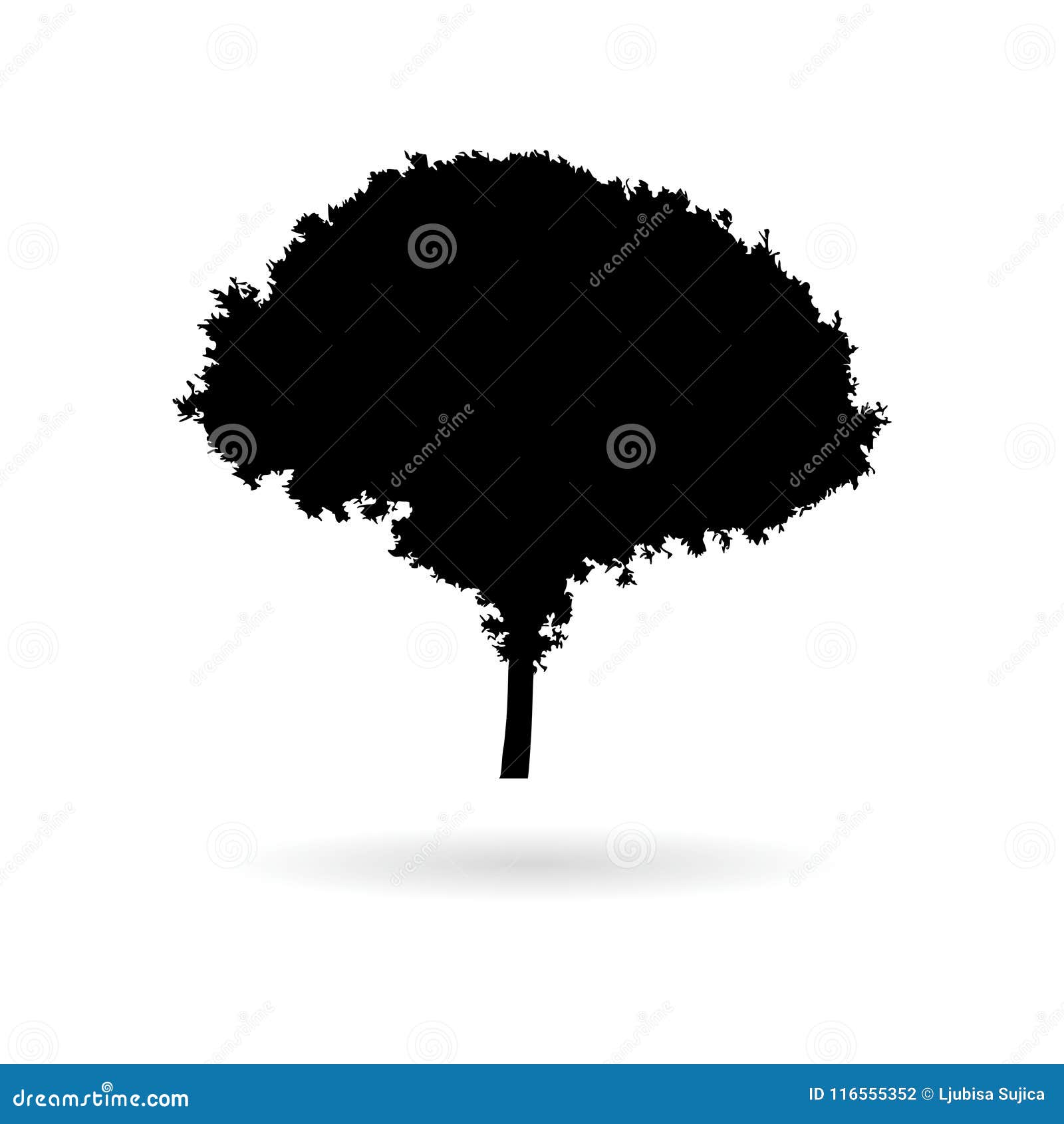 Black Tree Silhouette Icon, Simple Vector Icon Stock Illustration ...