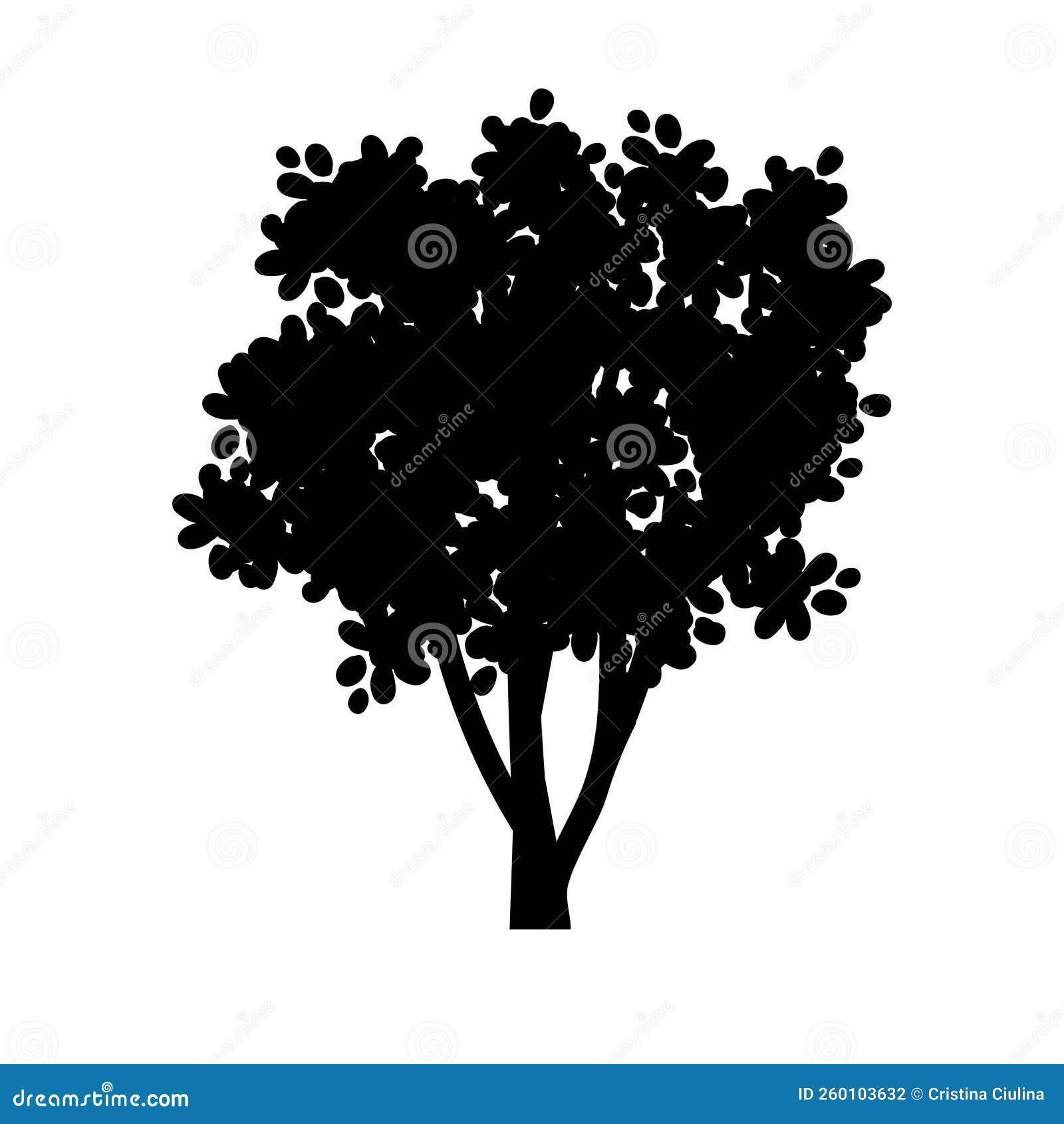 Black tree silhouette stock vector. Illustration of collection - 260103632