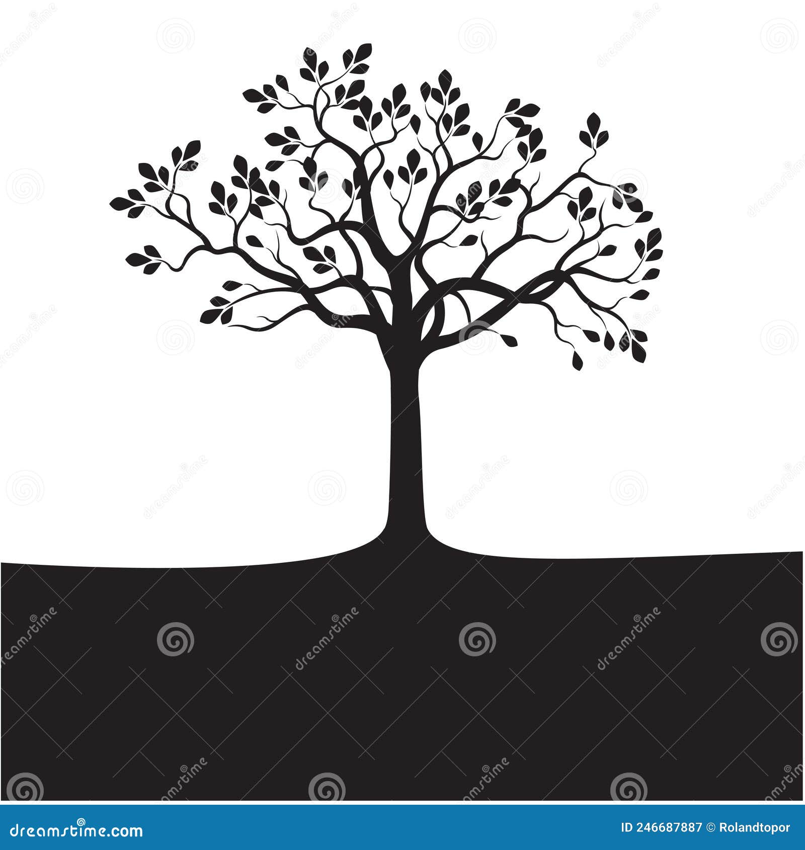 Black Tree. Vector Illustration Stock Vector - Illustration of shape ...