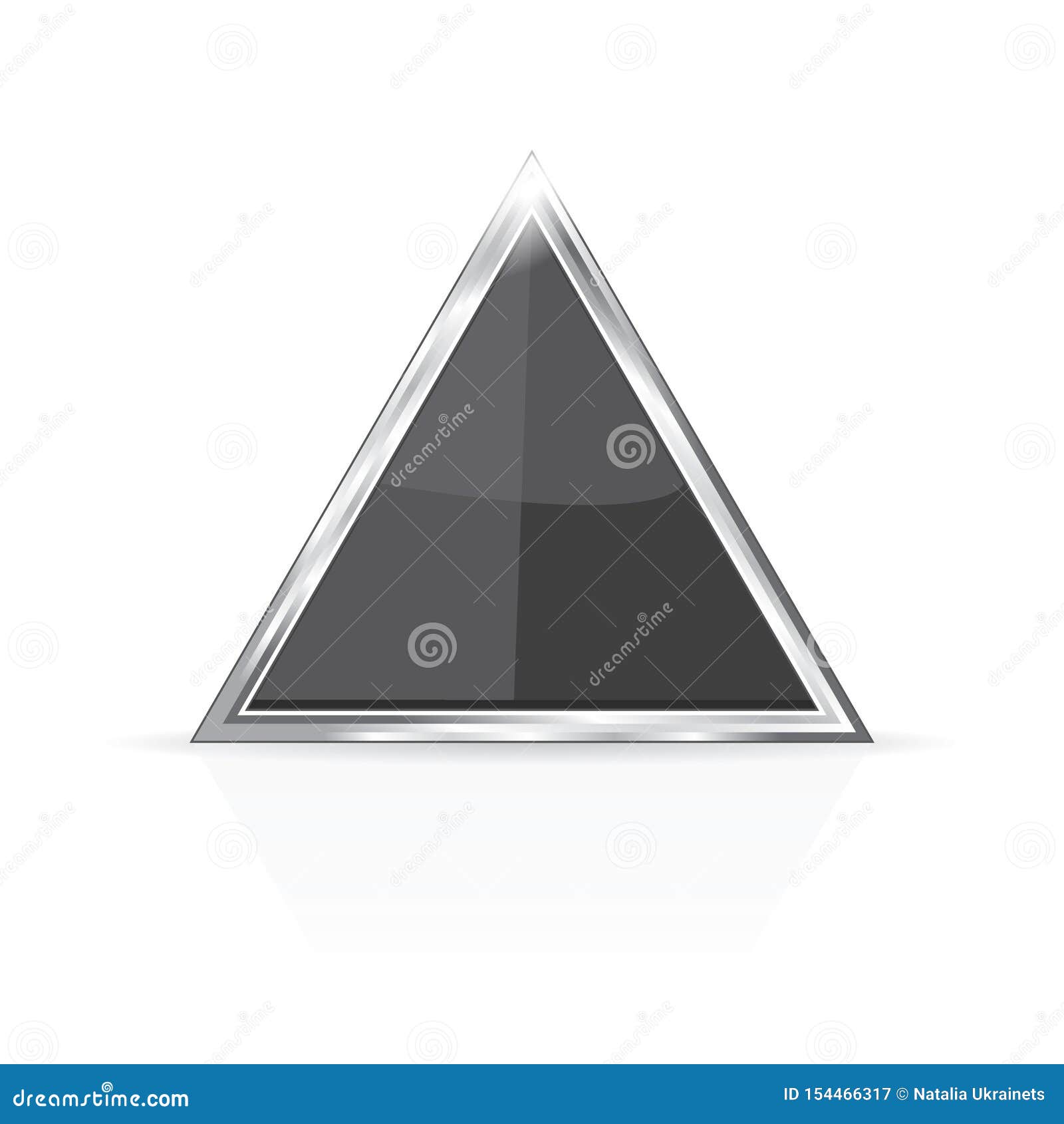 Black Triangle with Chrome Frame Stock Vector - Illustration of frame ...