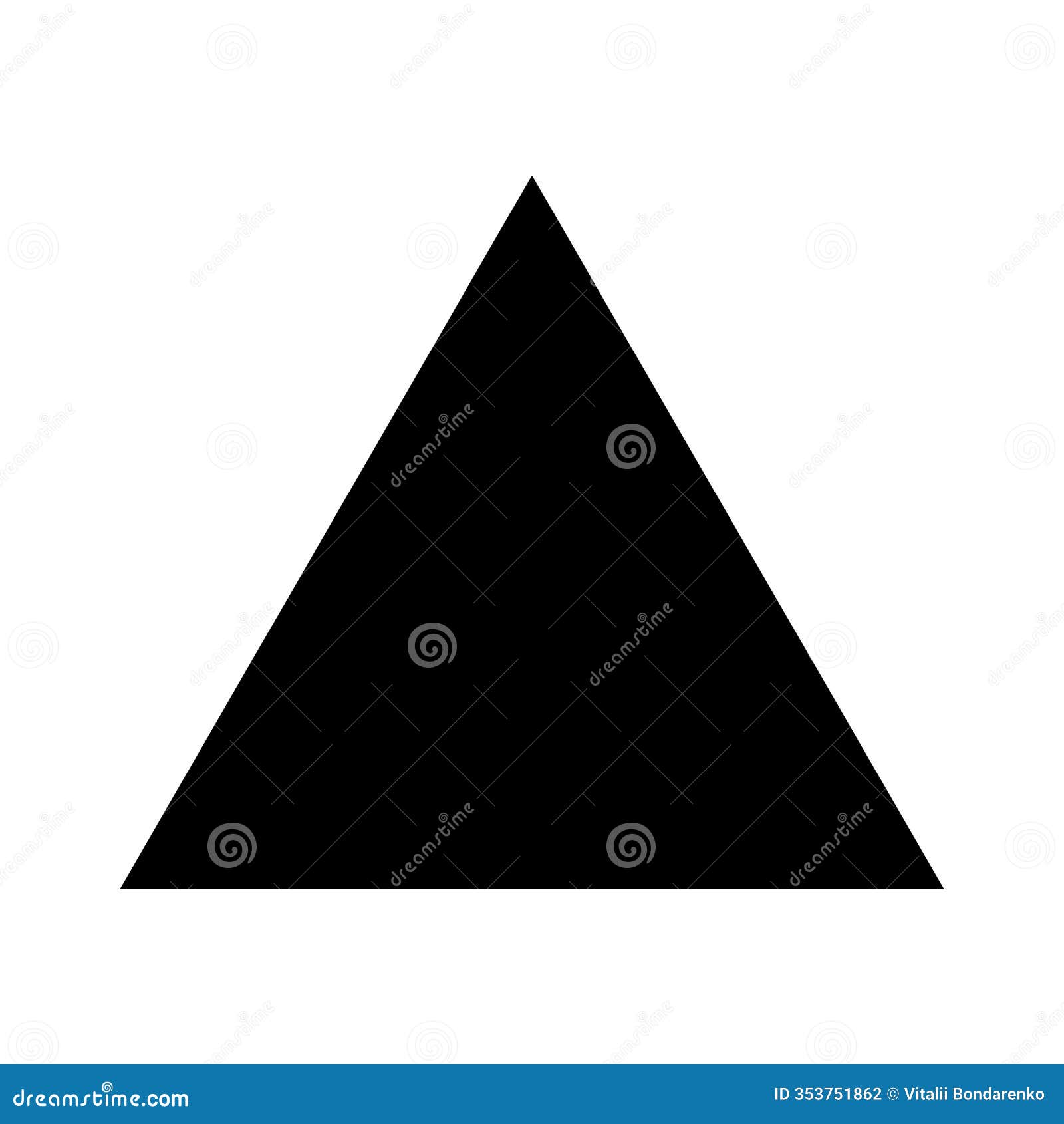 Black Triangle Shape Isolated on White. Stock Illustration ...