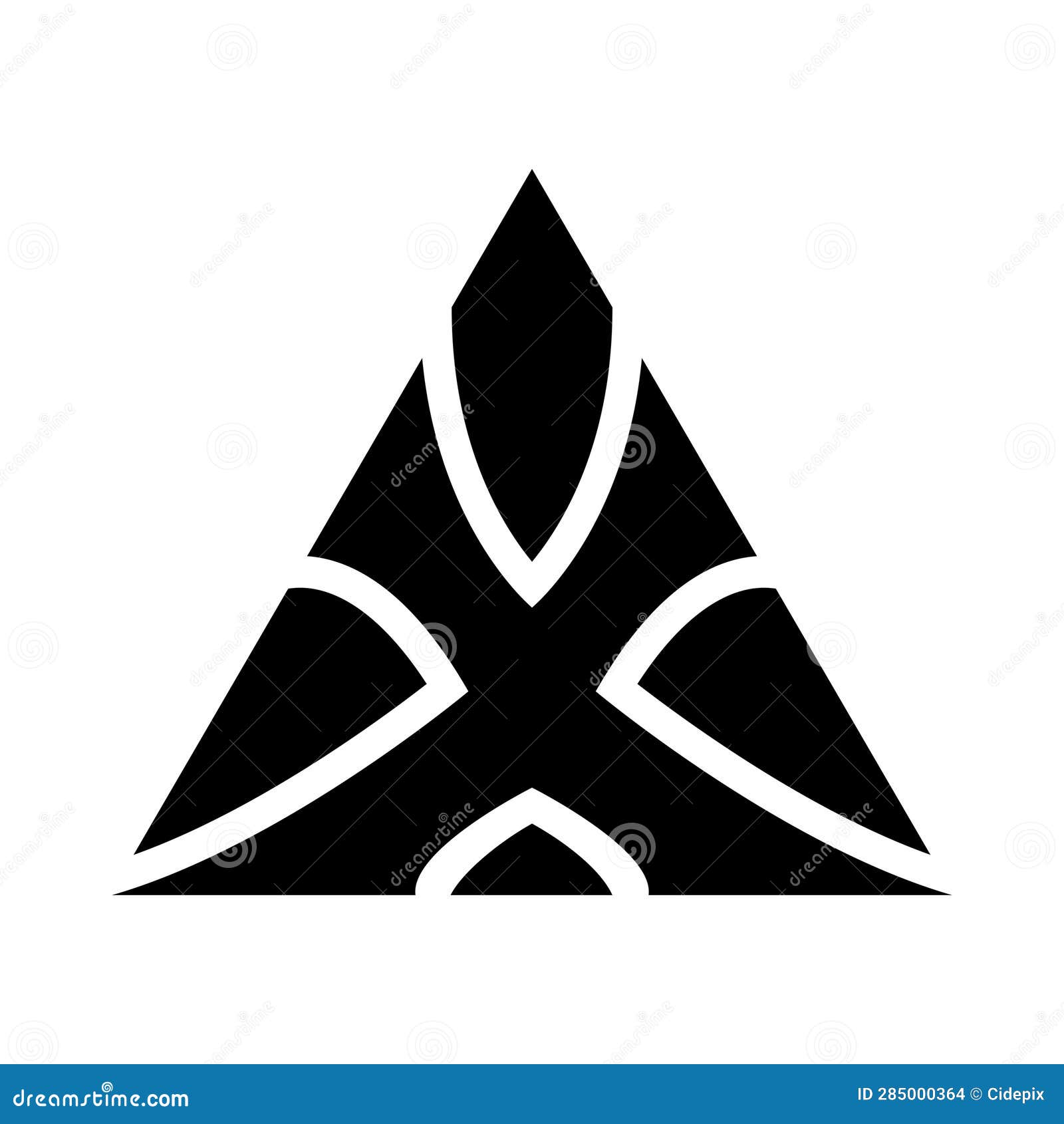 Black Triangle Shaped Letter X Icon Stock Vector - Illustration of ...