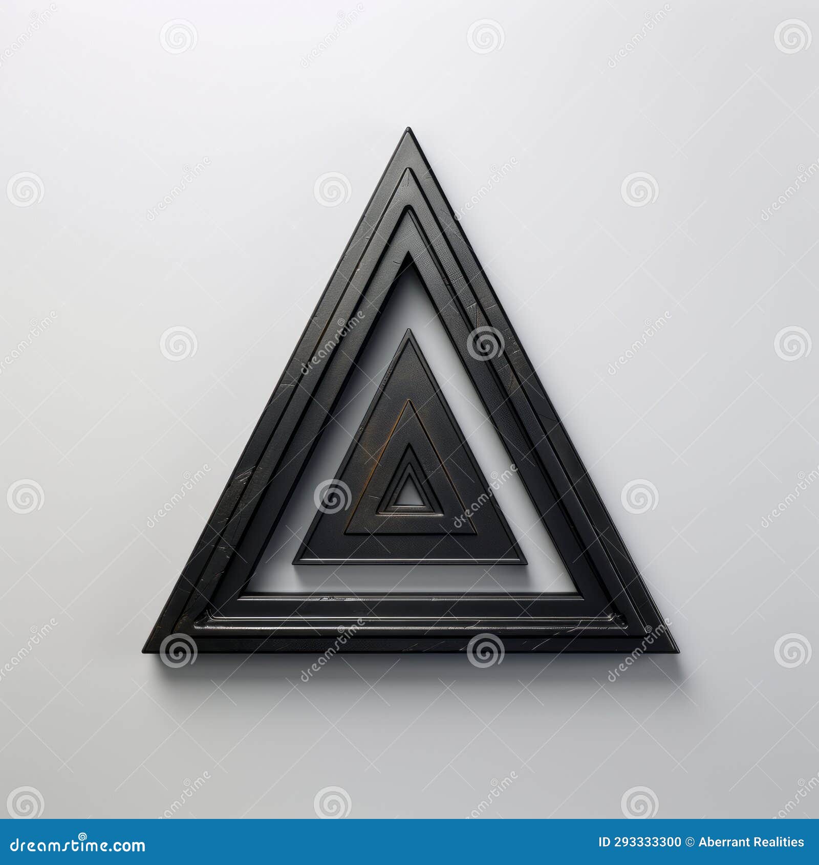 A Black Triangle Shaped Object on a White Wall Stock Illustration ...