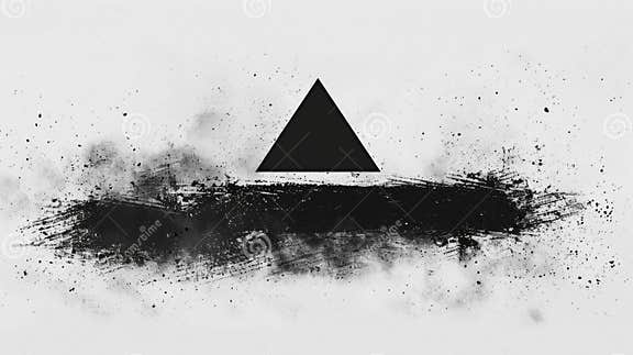 Black Triangle with Splatter Effect on White Background Stock Image - Image of acrylic, bold ...
