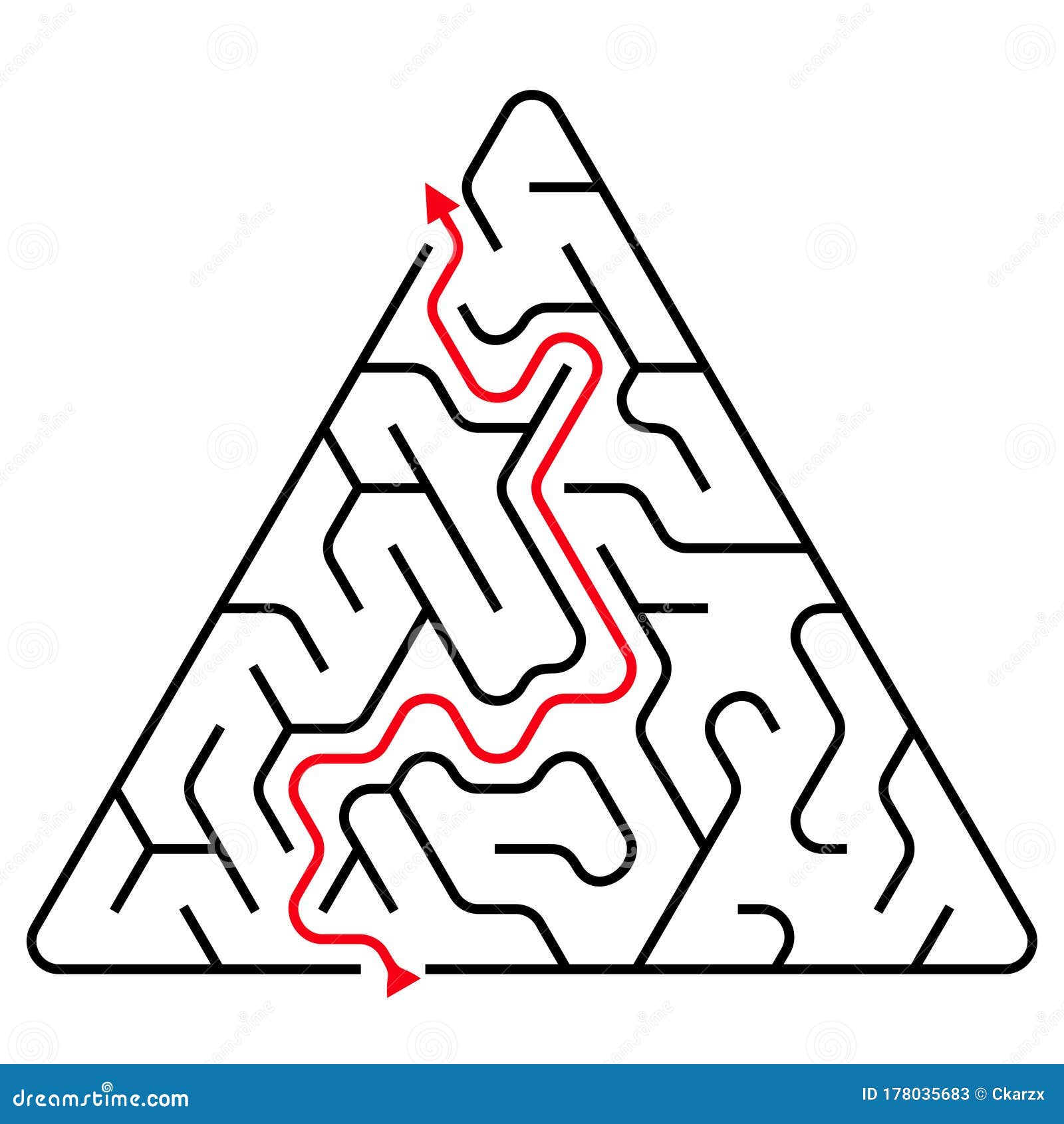 Triangular Maze With Three Paths. Find The Right Way Out. A Simple Flat ...