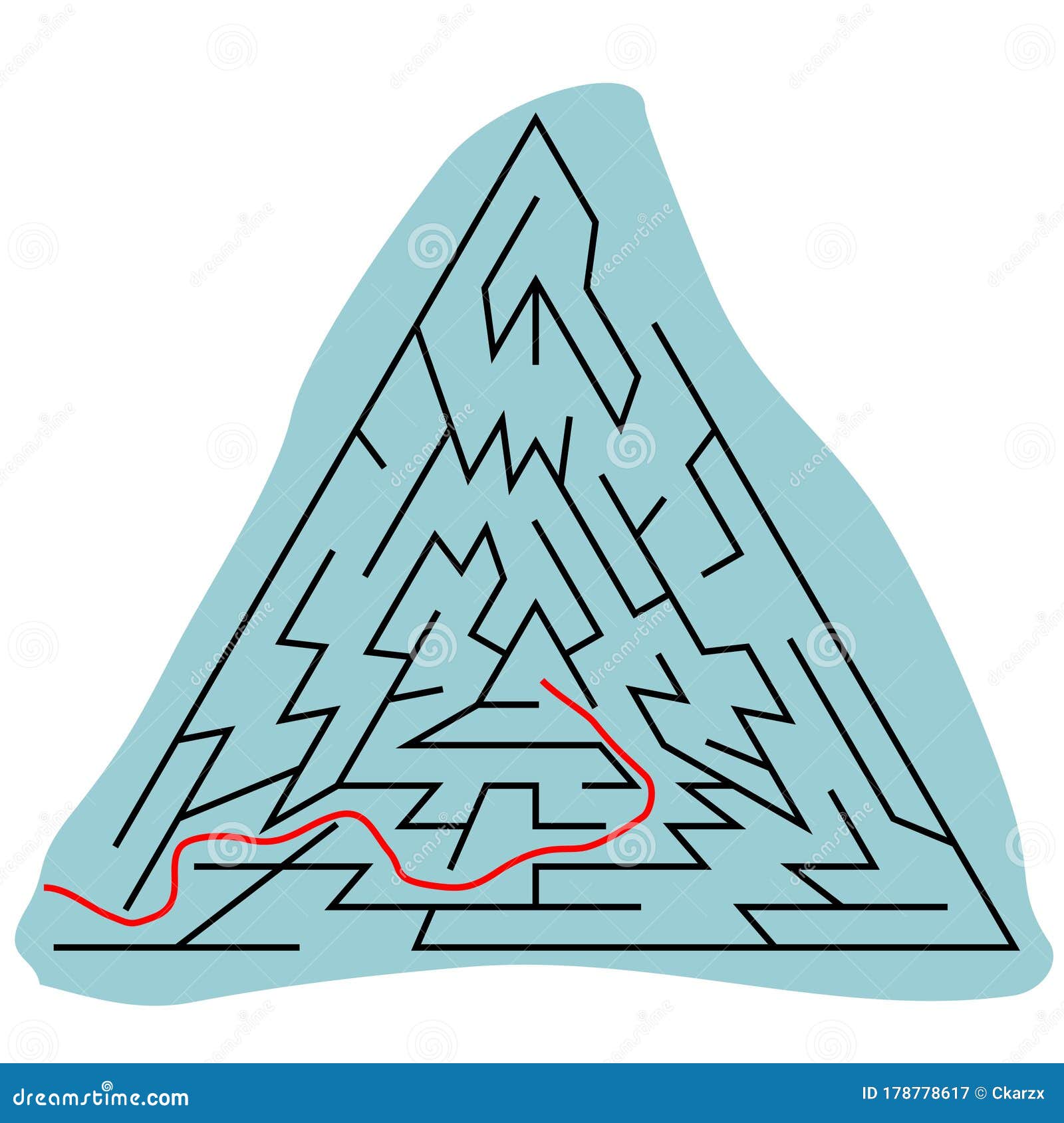 Black Triangular Maze with Help Stock Vector - Illustration of ...