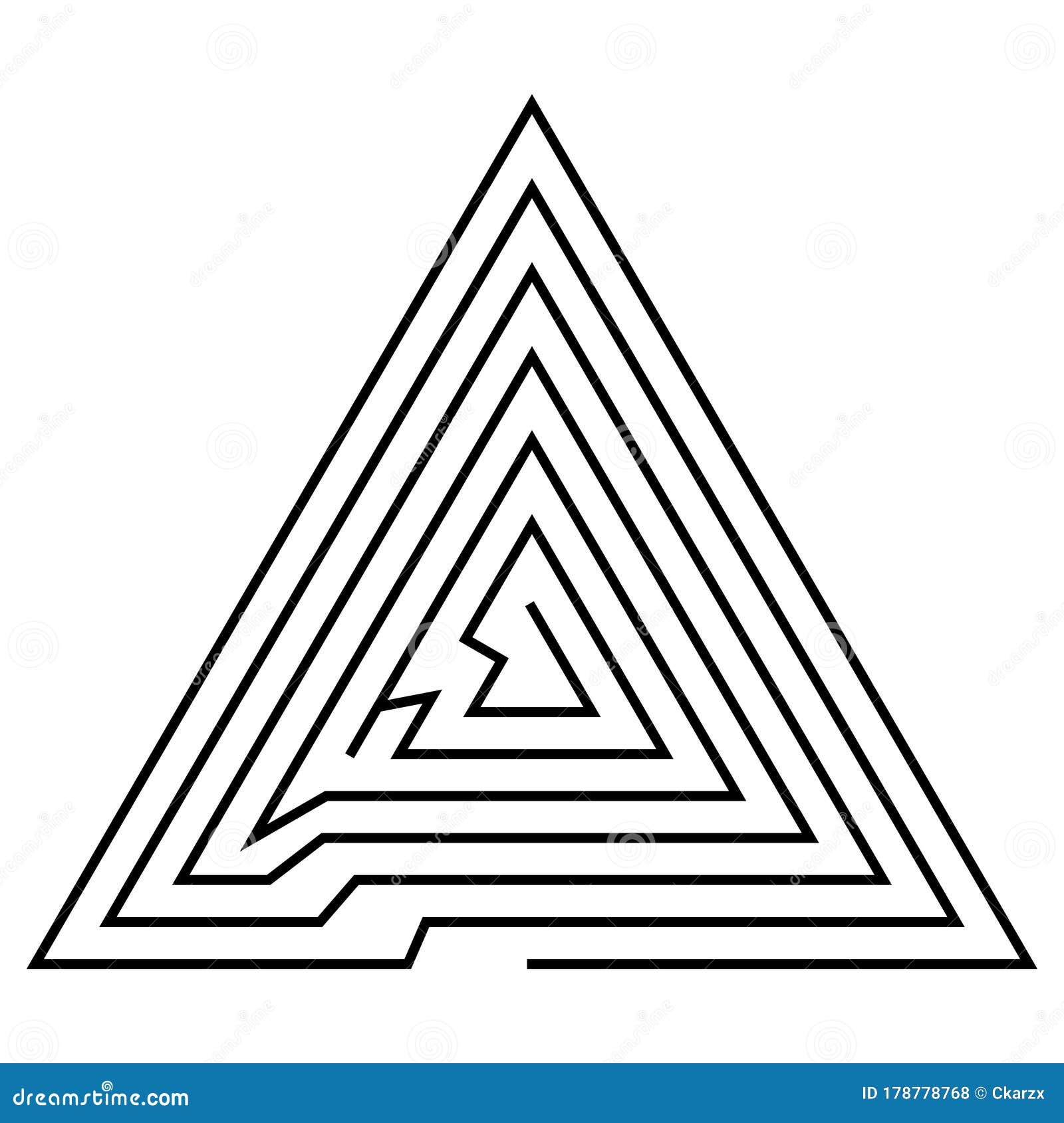 Black Triangular Maze Vector Illustration | CartoonDealer.com #178778768