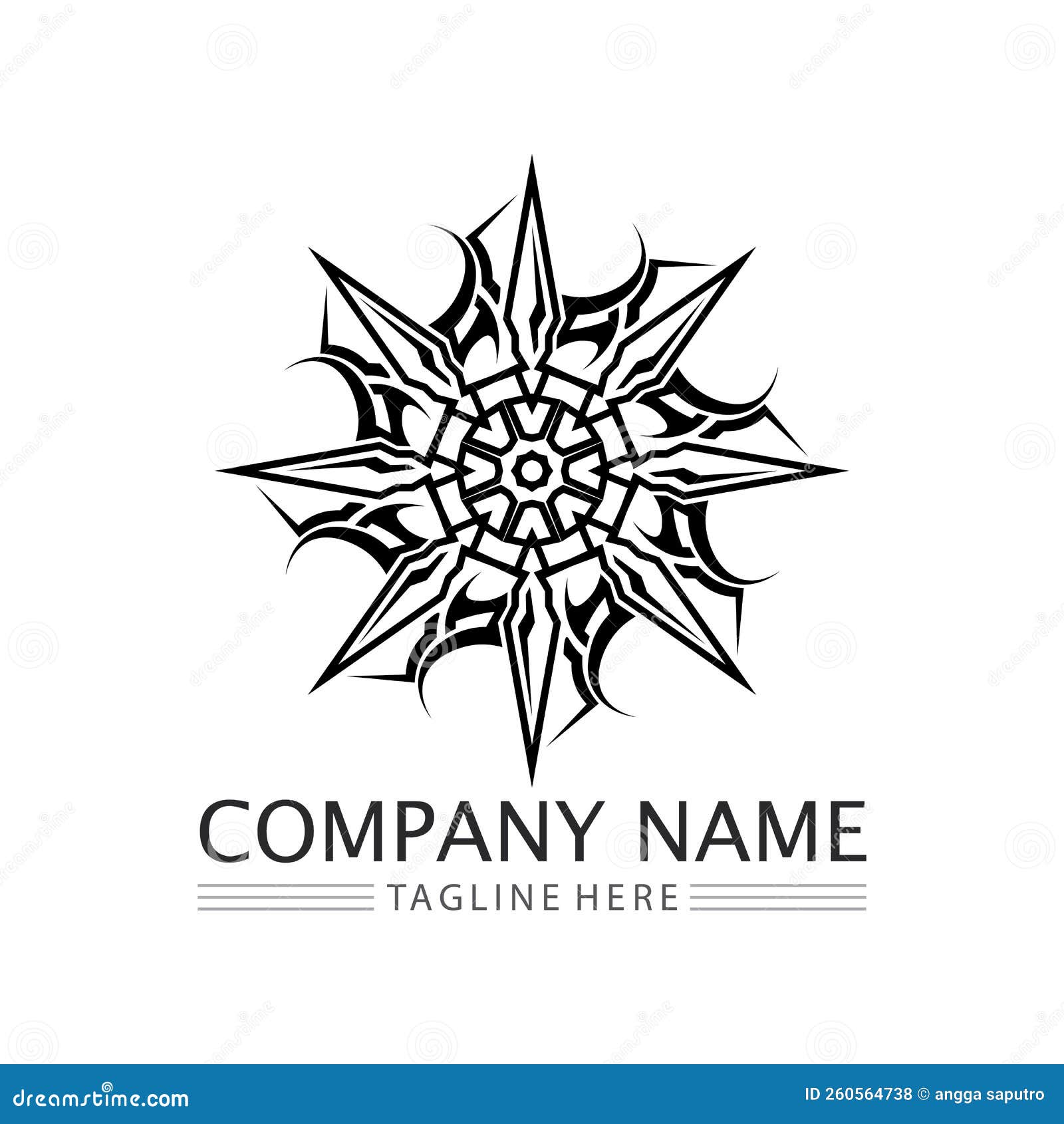 Black Tribal Vector Logo Design Icon and Sign Tribal Stock Illustration ...