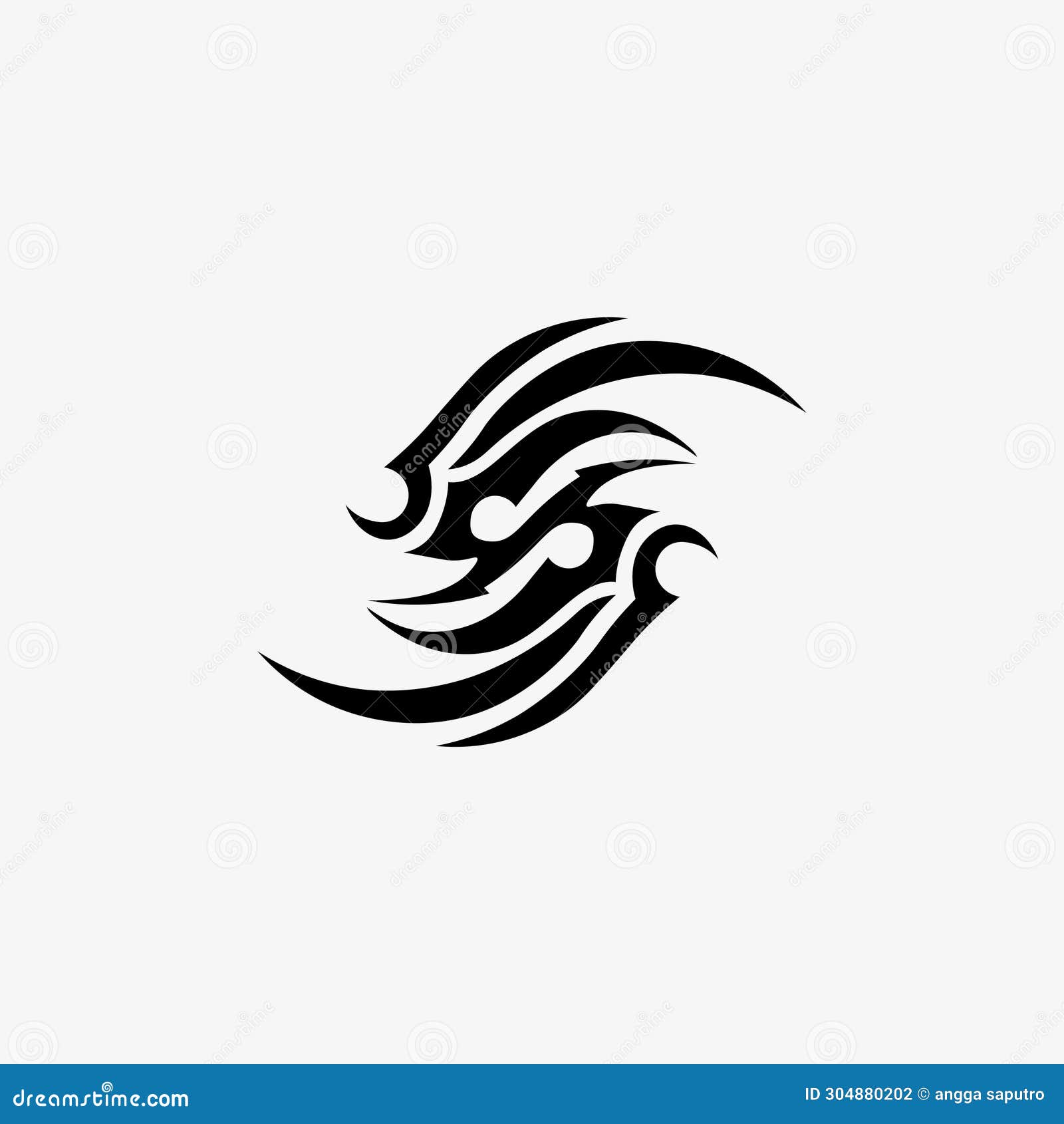 Black Tribal Vector Logo Design Icon and Sign Tribal Stock Illustration ...