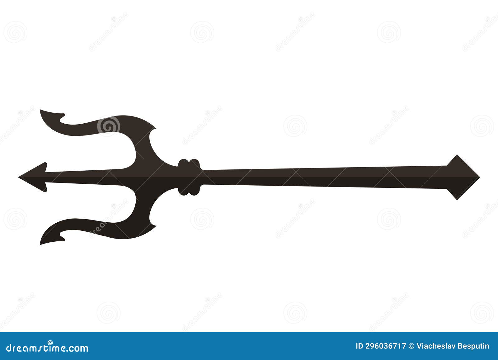 Black Trident Icon With Waves Cartoon Vector | CartoonDealer.com #100213437