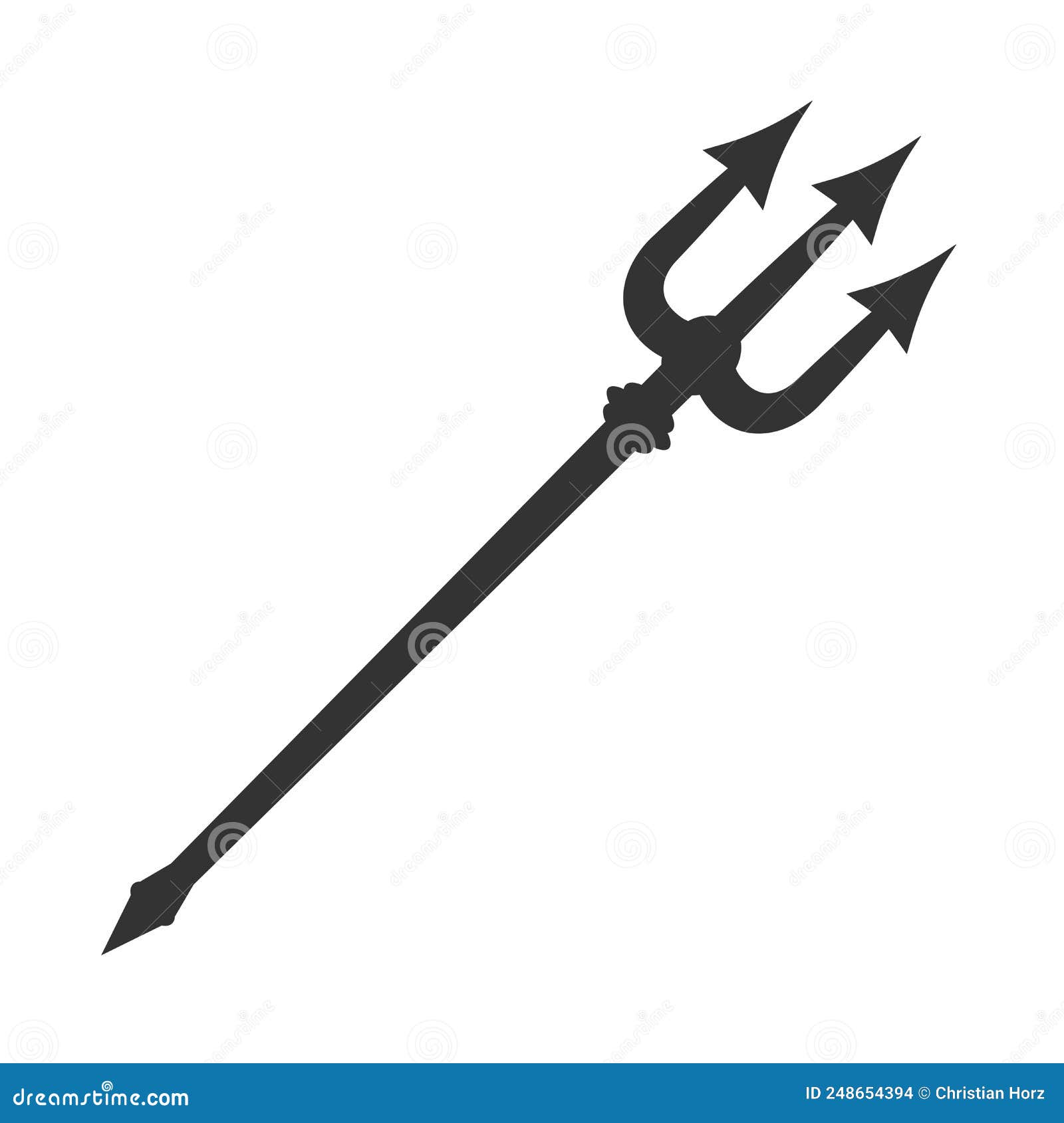 Black Trident Icon With Waves Cartoon Vector | CartoonDealer.com #100213437