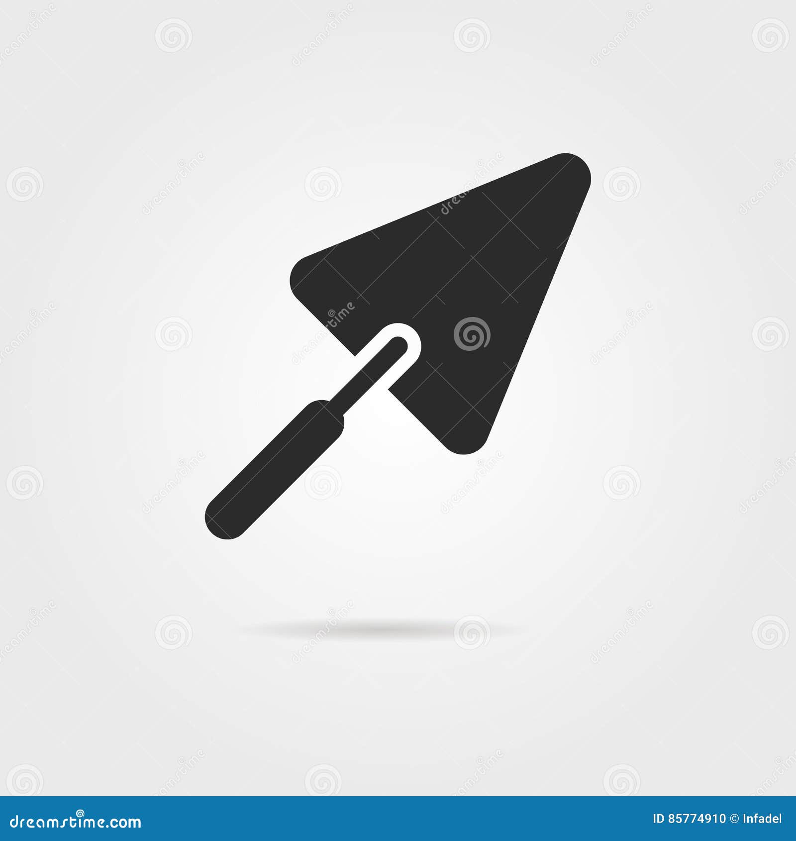 Black Trowel Icon with Shadow Stock Vector - Illustration of house ...