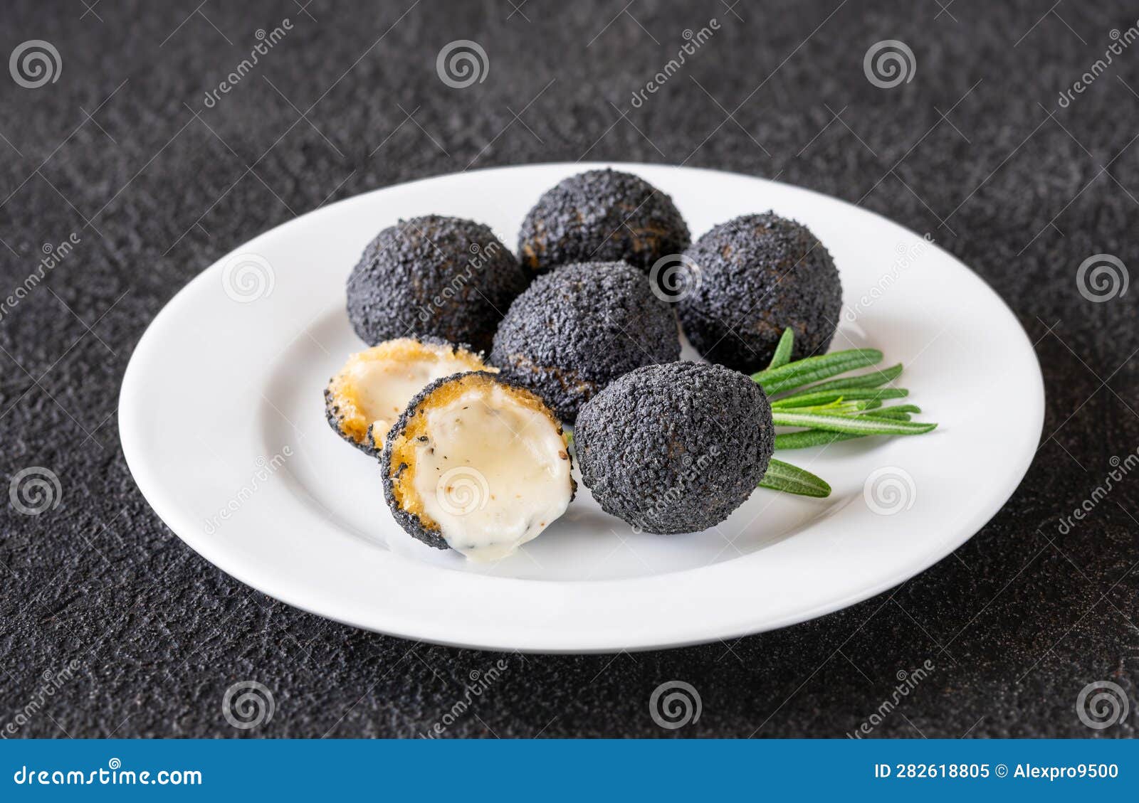 Black Truffle Mozzarella Balls Stock Image - Image of mozzarella, food ...