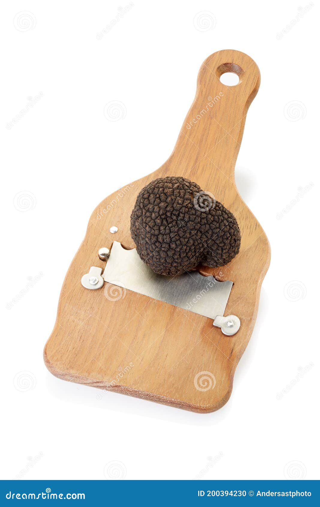 Black Truffle and Truffle Slicer Isolated on White Stock Photo - Image ...