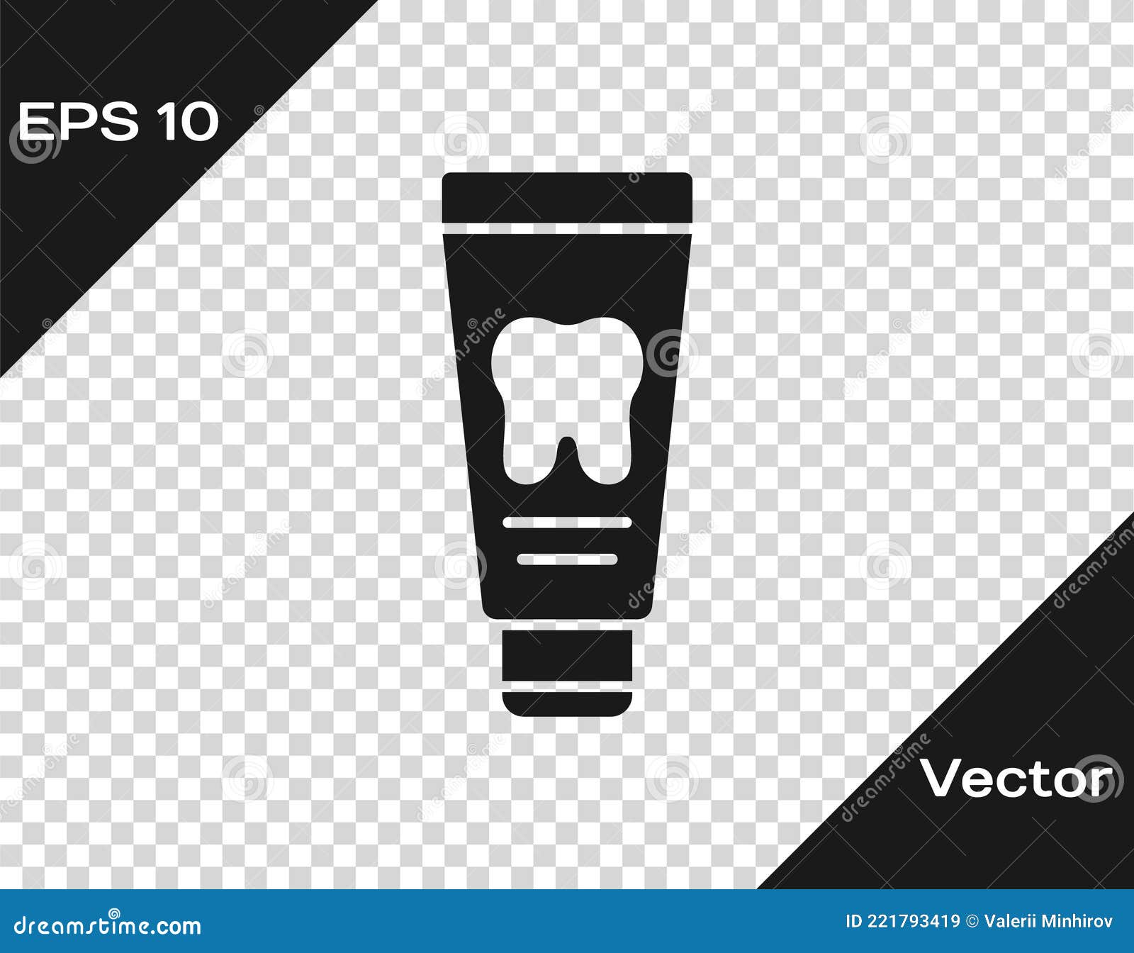 Black Tube of Toothpaste Icon Isolated on Transparent Background ...